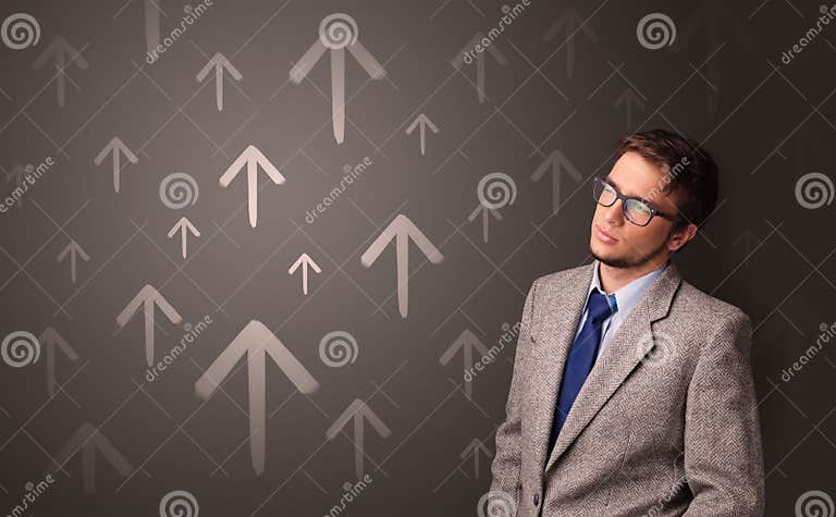 Person Thinking with Direction Concept Background Stock Image - Image ...