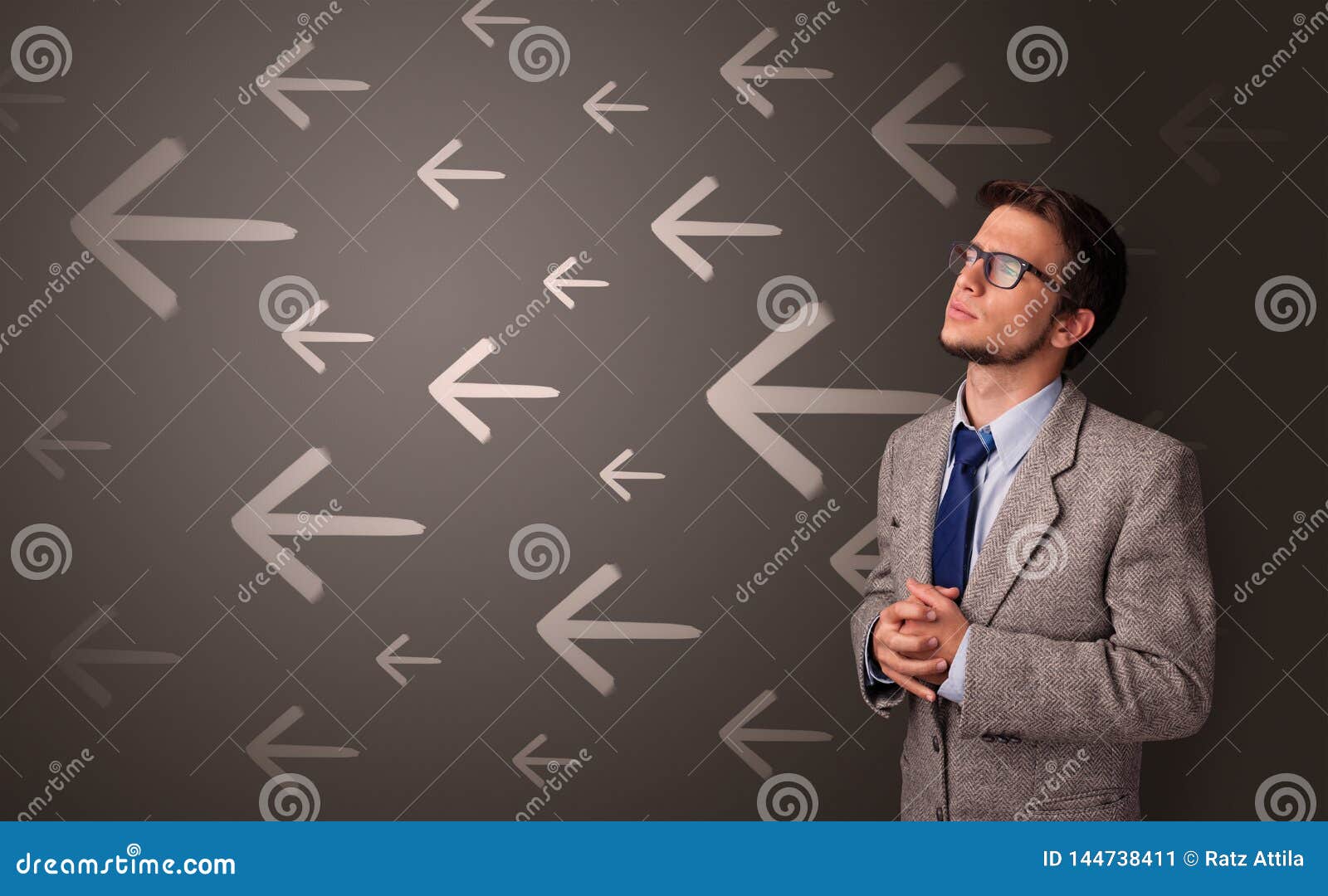 Person Thinking with Direction Concept Background Stock Image - Image ...