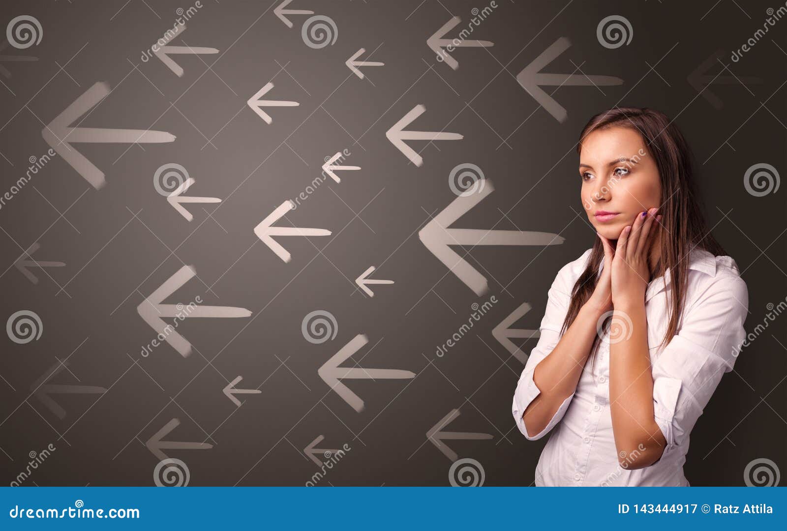 Person Thinking with Direction Concept Background Stock Image - Image ...