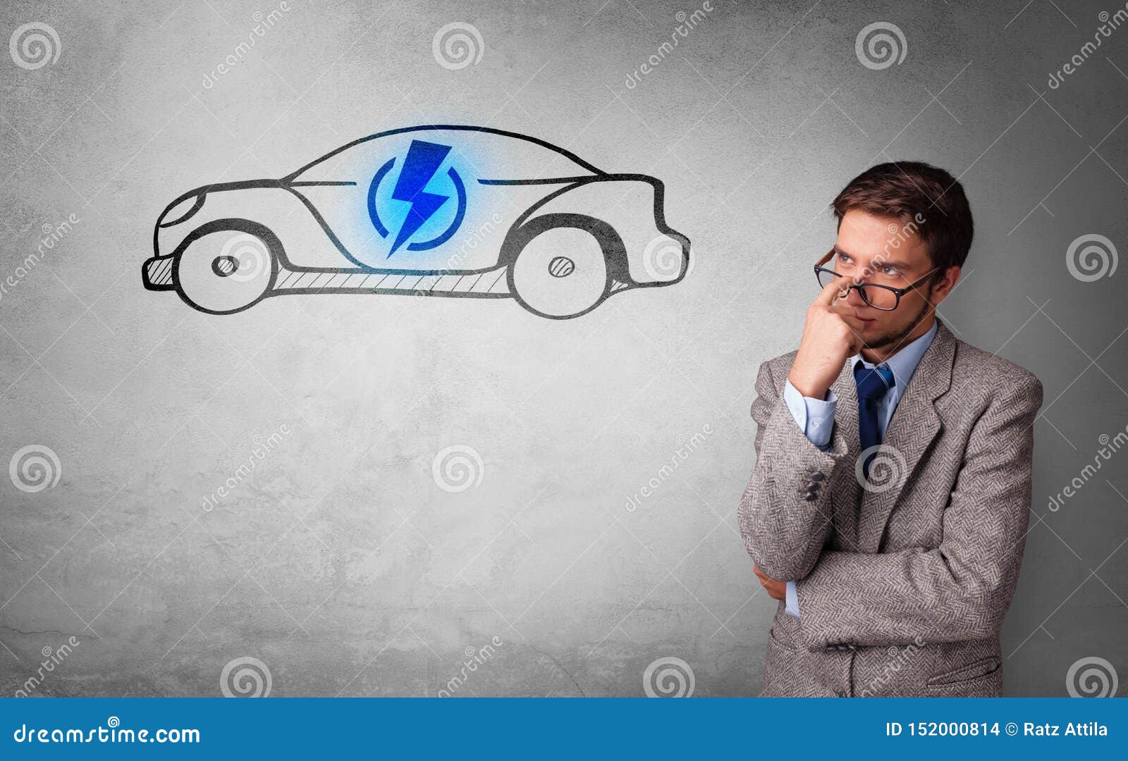 Person Thinking with Drawn Car Concept Stock Photo - Image of repair ...