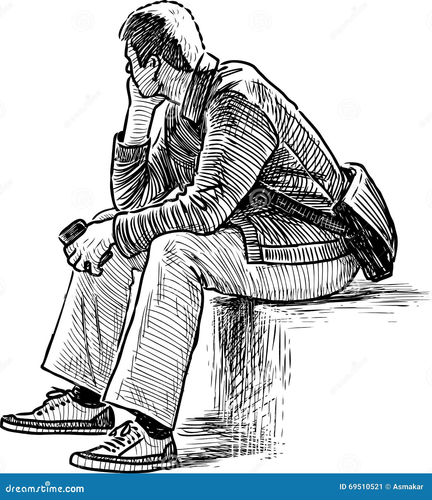 Man Thinking Drawing