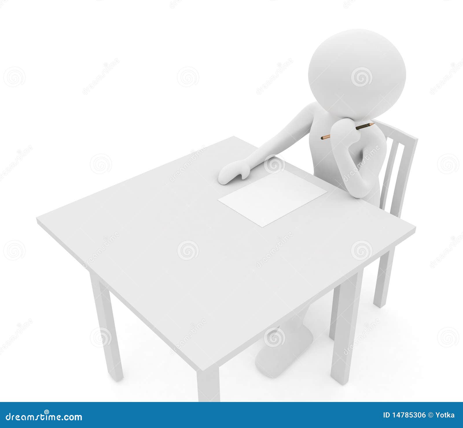 Person is Thinking What To Write Stock Illustration - Illustration of ...