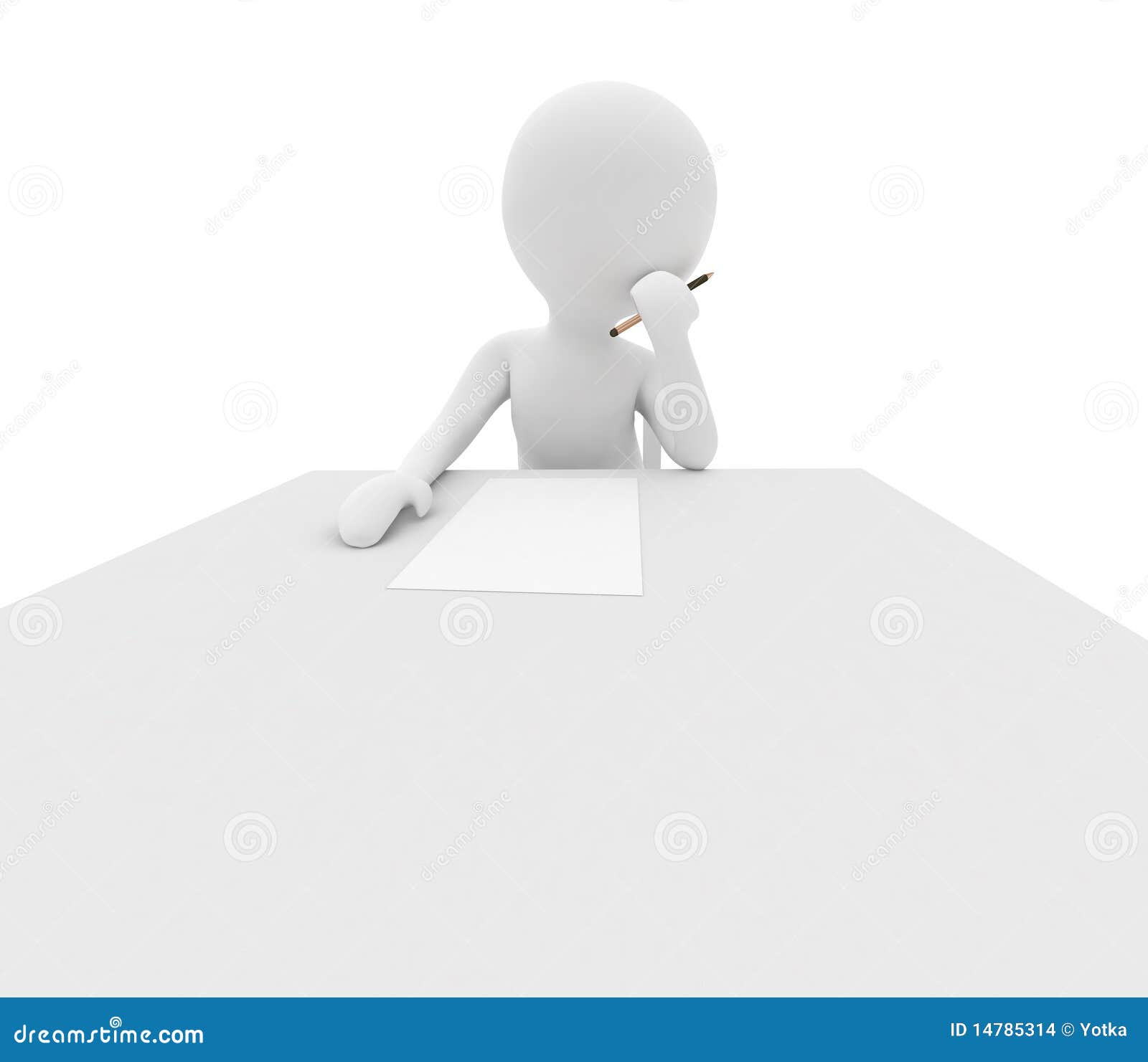 Person is Thinking What To Write Stock Illustration - Illustration of ...