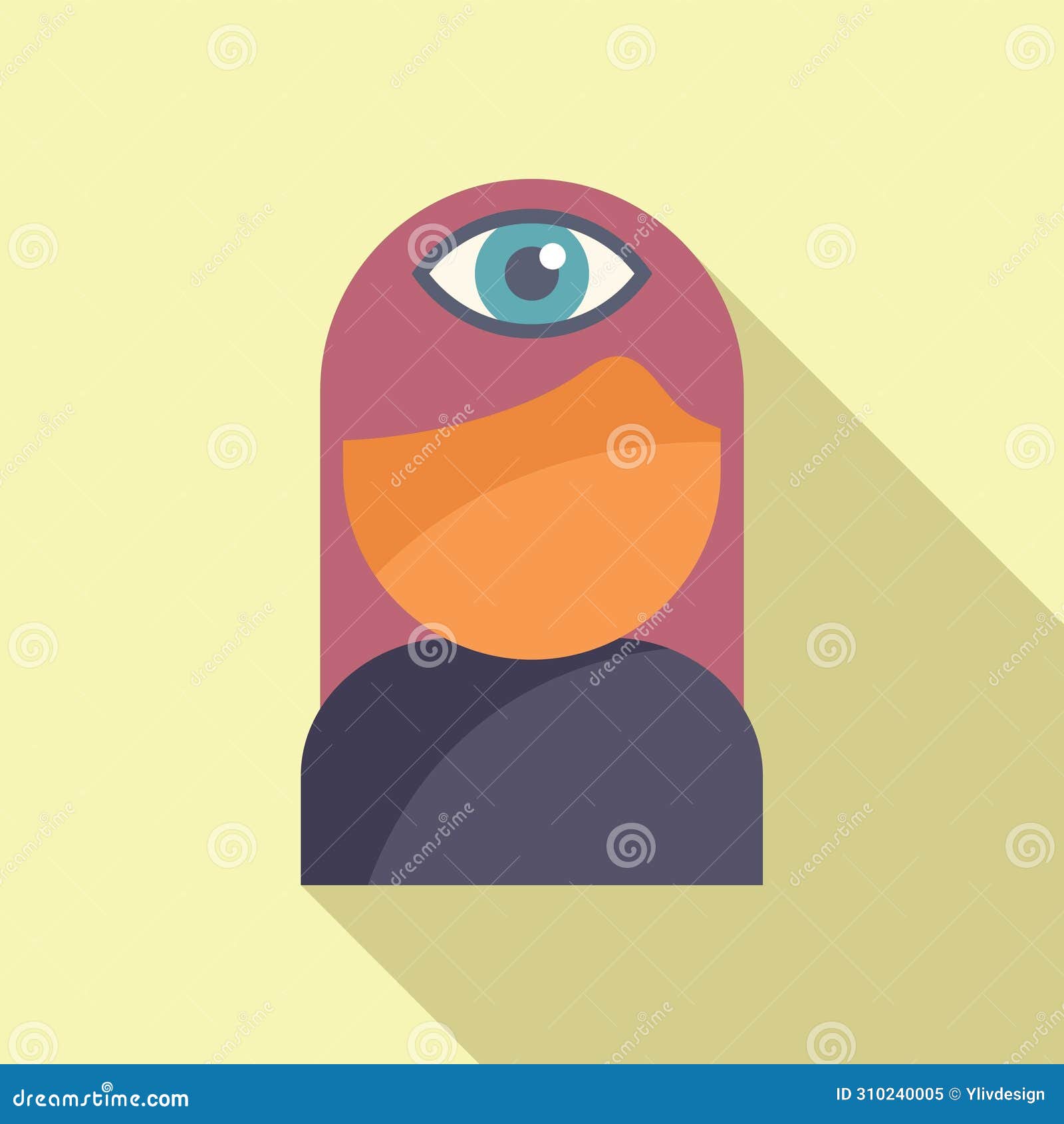 Person Third Eye Icon Flat Vector. Coping Skills Stock Vector ...
