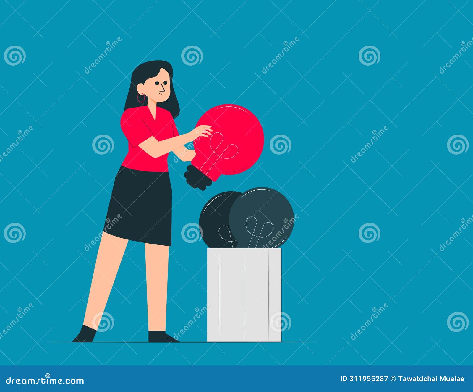 Person Throw Away Light Bulb Idea into Full of Junk Idea in Basket Bin ...