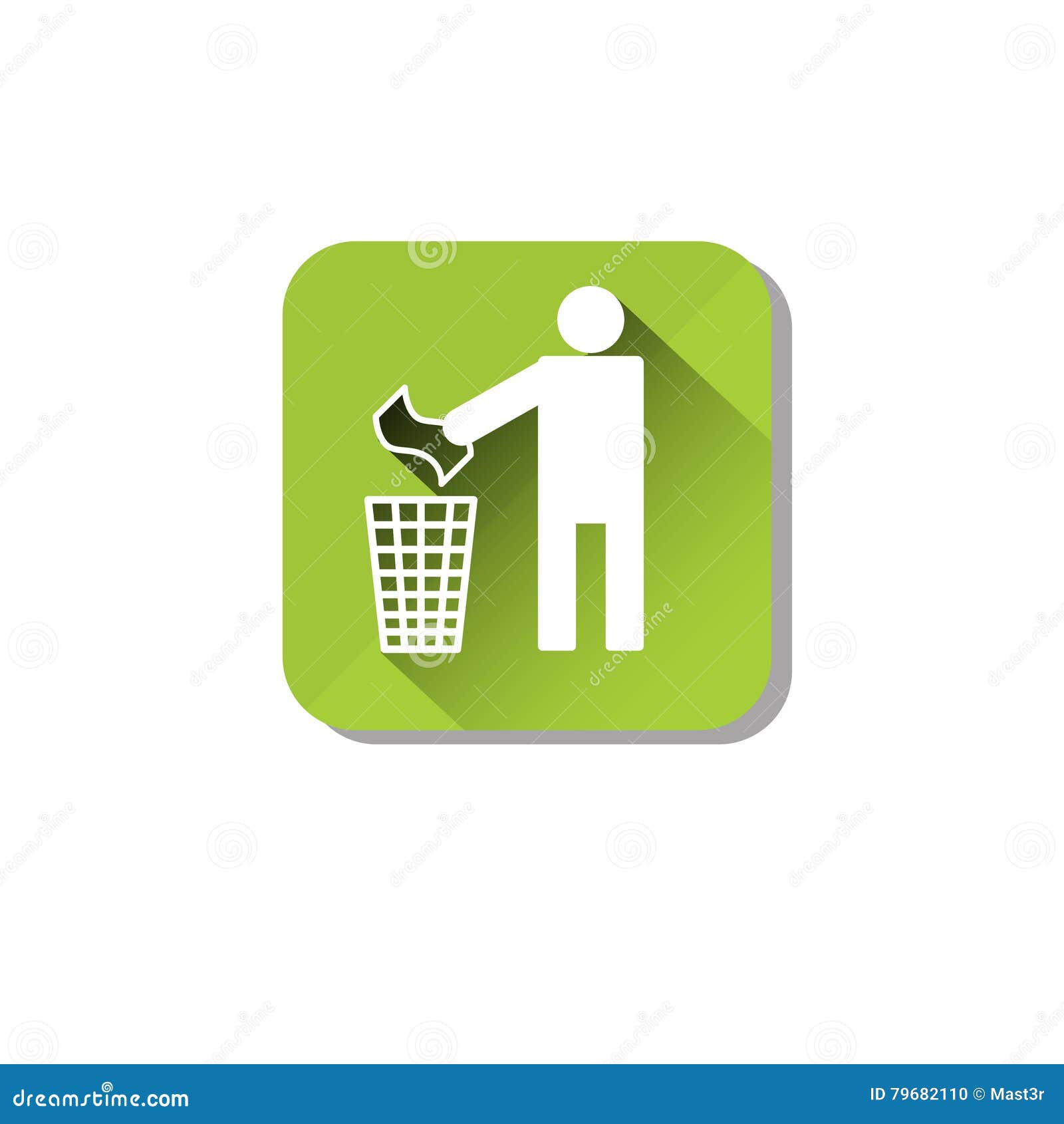 Person Throw Rubbish To Recycle Bin Web Icon Stock Vector ...