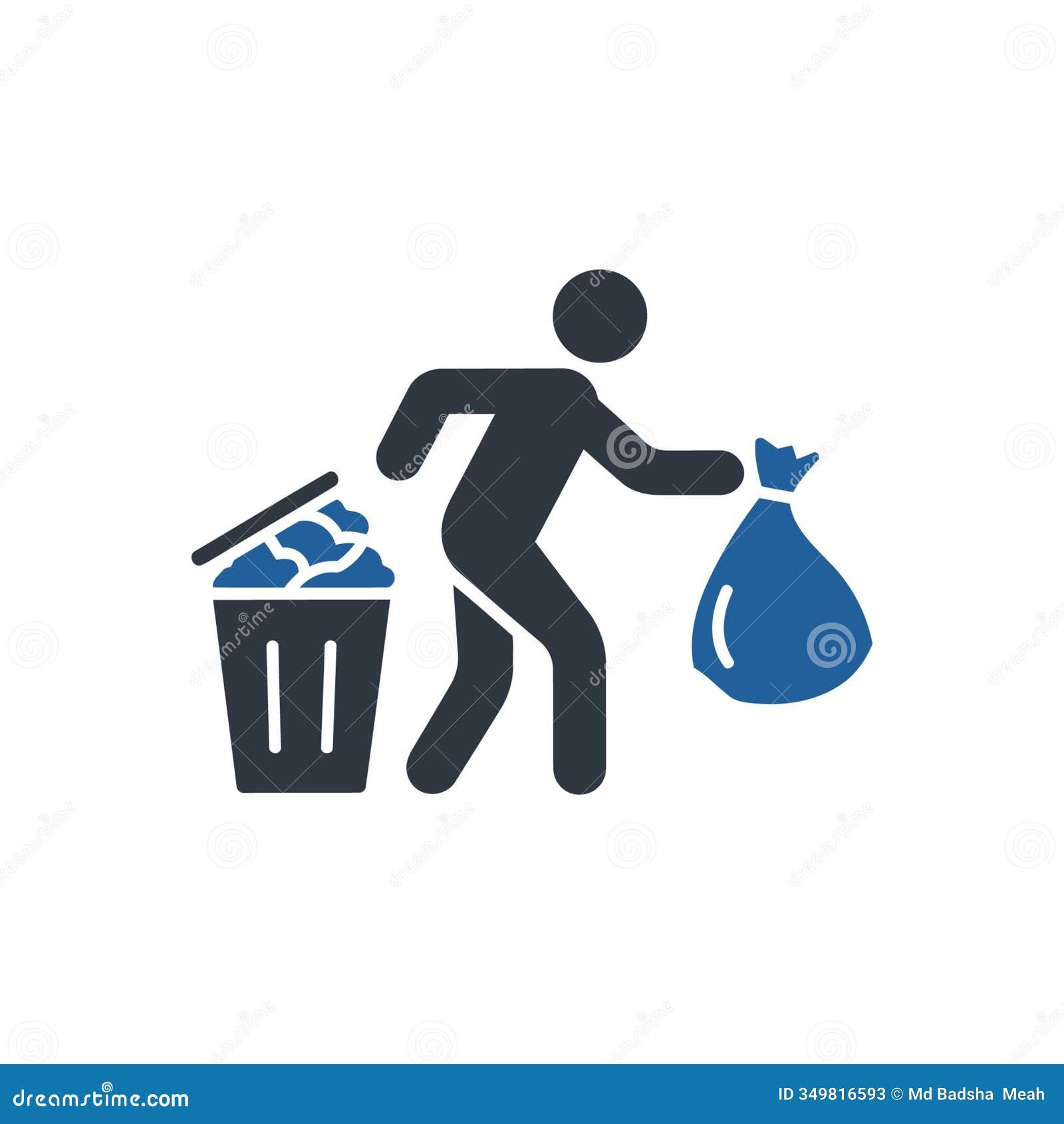 Person Throwing Trash Bag Icon Stock Vector - Illustration of sign ...