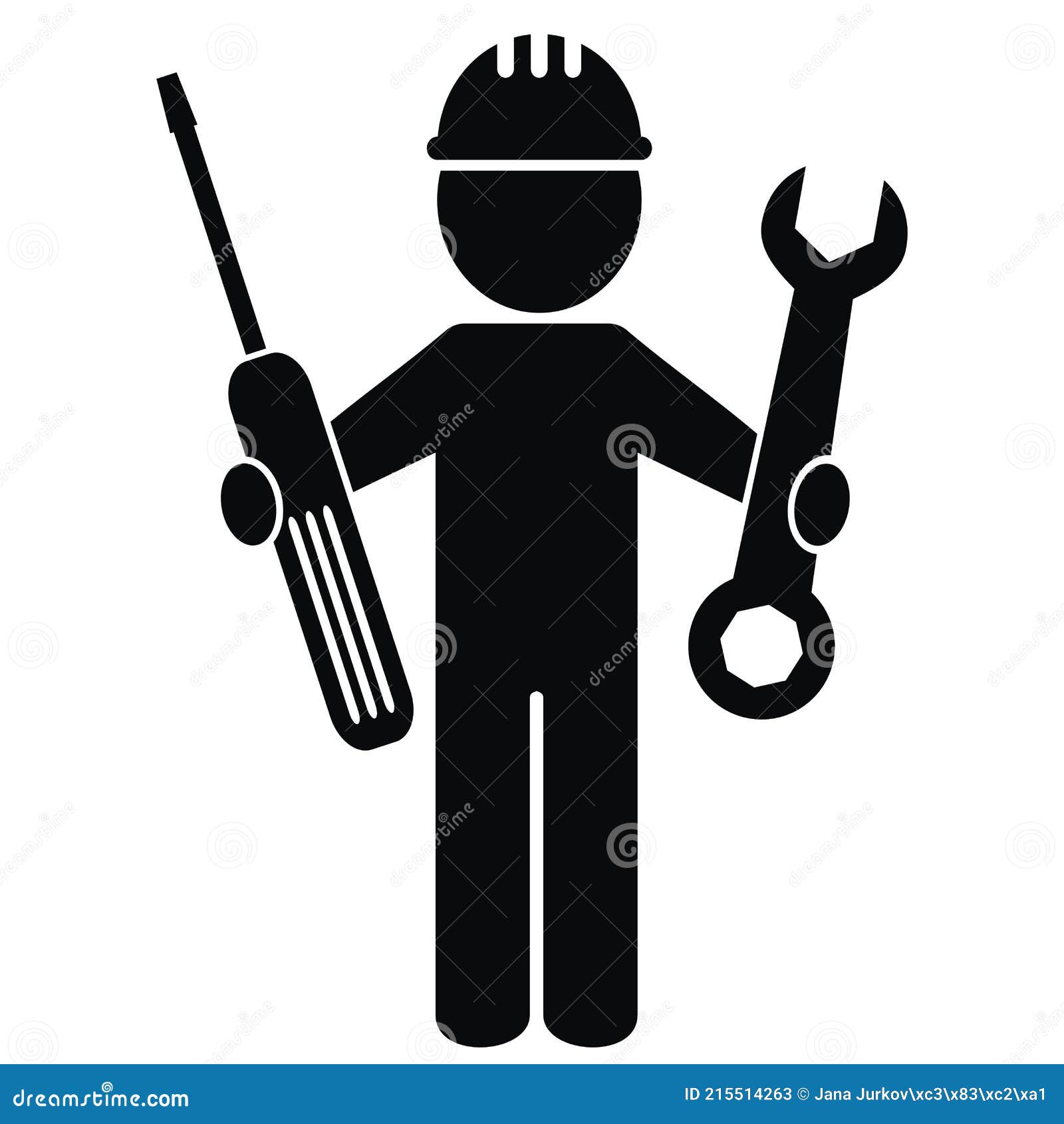 Person and Tool, Black Vector Icon Stock Vector - Illustration of ...