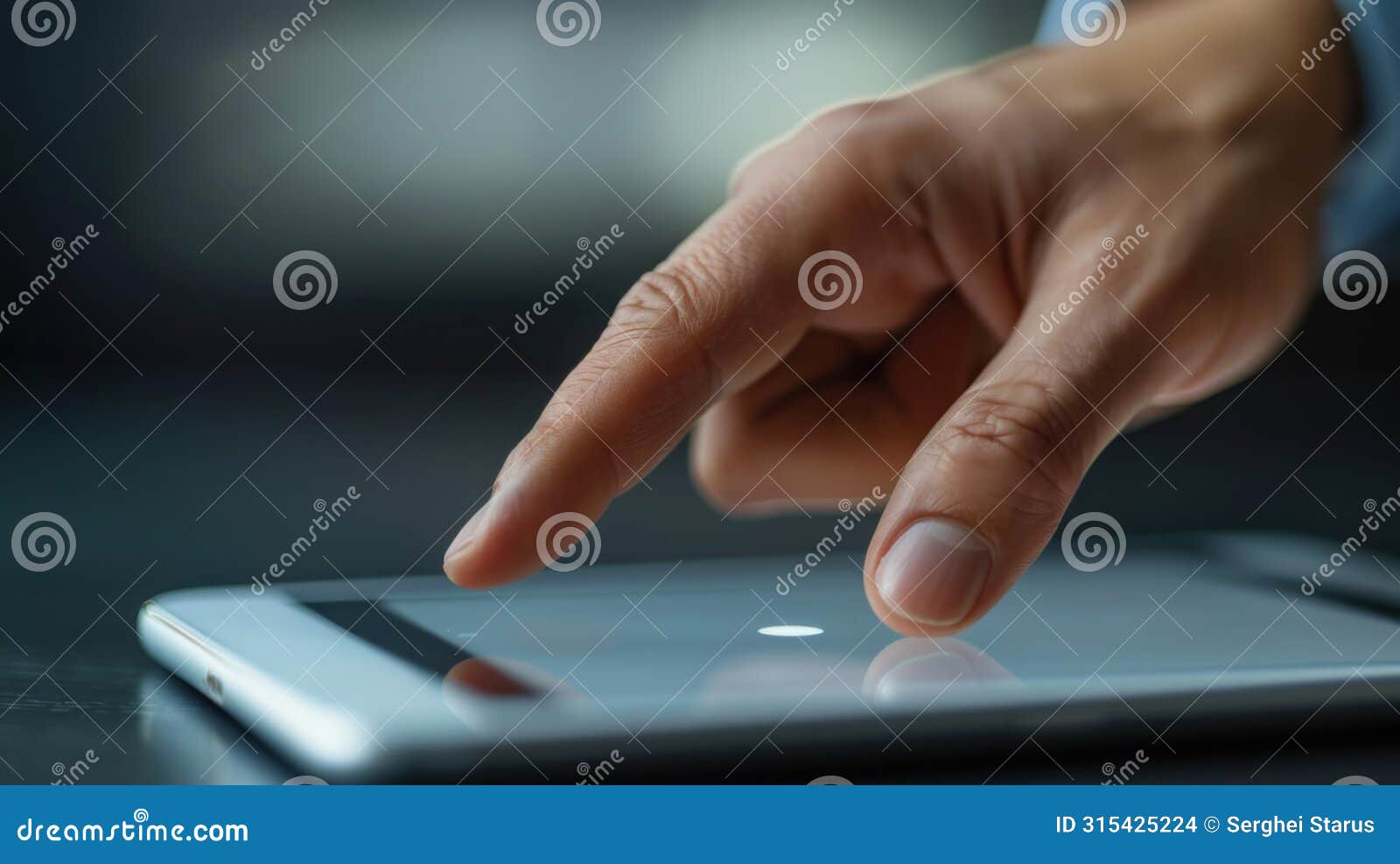 A Person Touching a Screen on Top of an Electronic Device, AI Stock ...