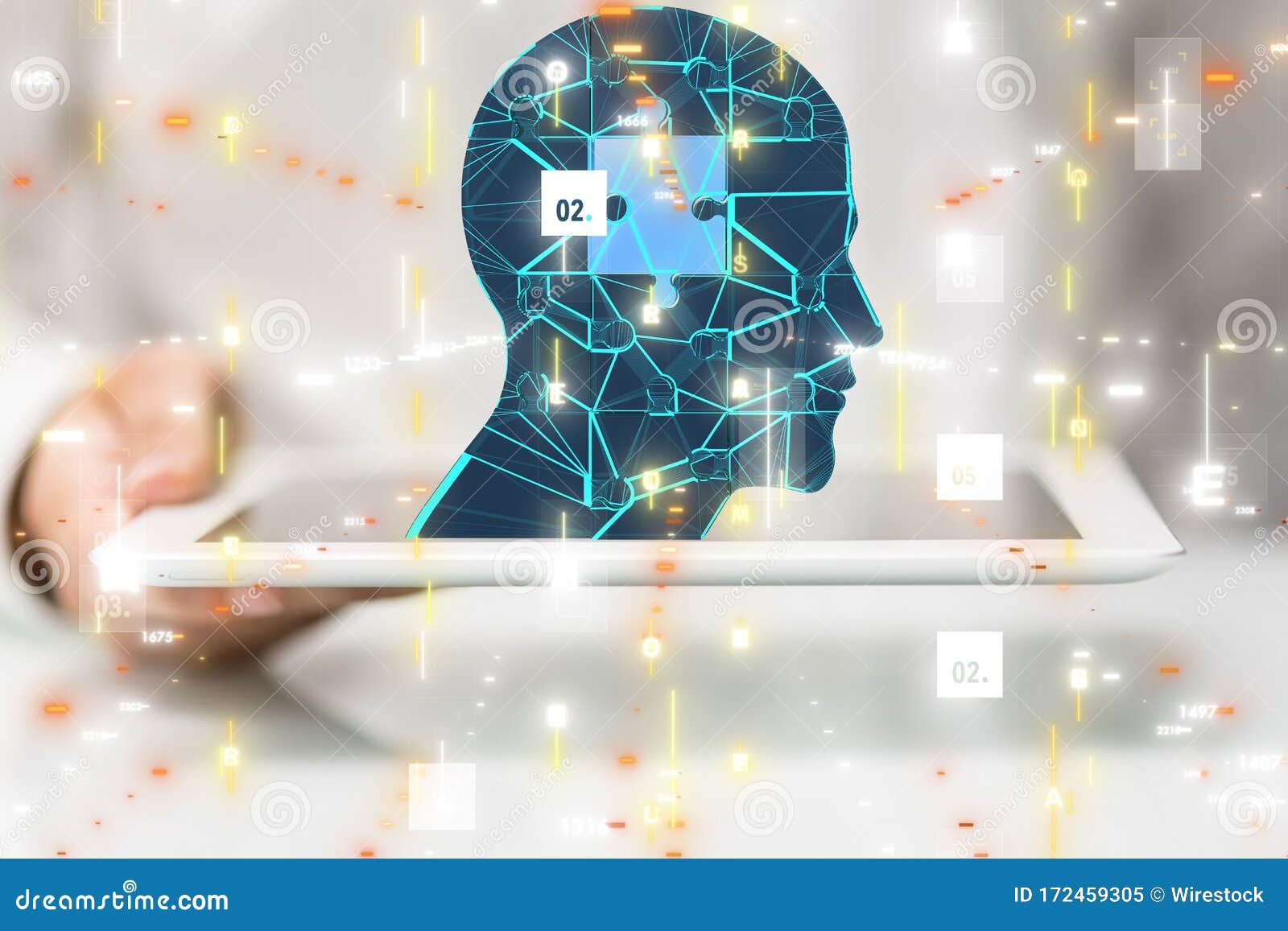 Person Touching a Virtual Projection of a Human Head - Frame of Mind ...