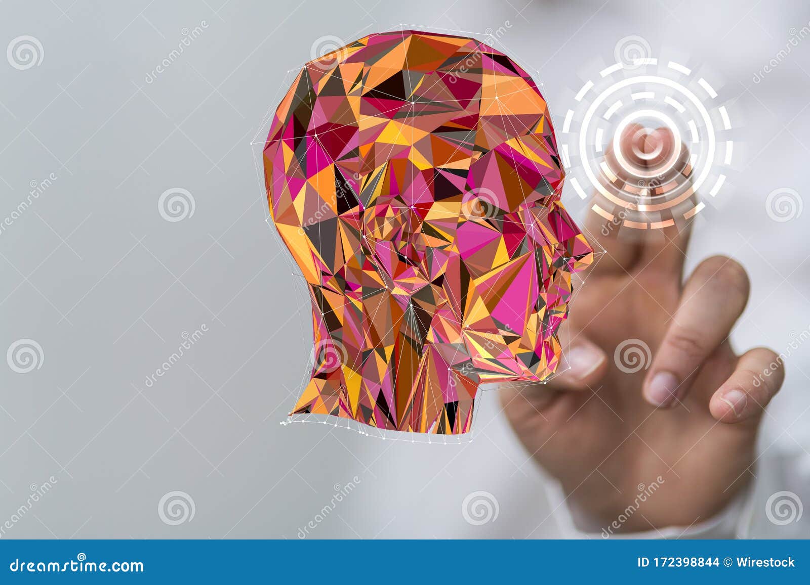Person Touching a Virtual Projection of a Human Head - Frame of Mind ...