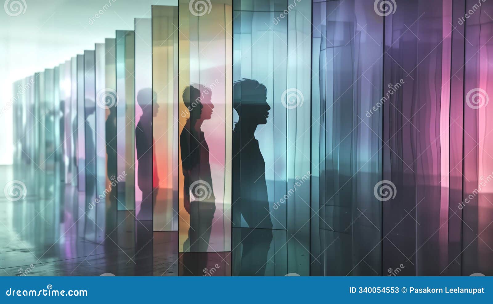 A Person Trapped in a Room Full of Distorted Mirrors, Each Refle Stock ...