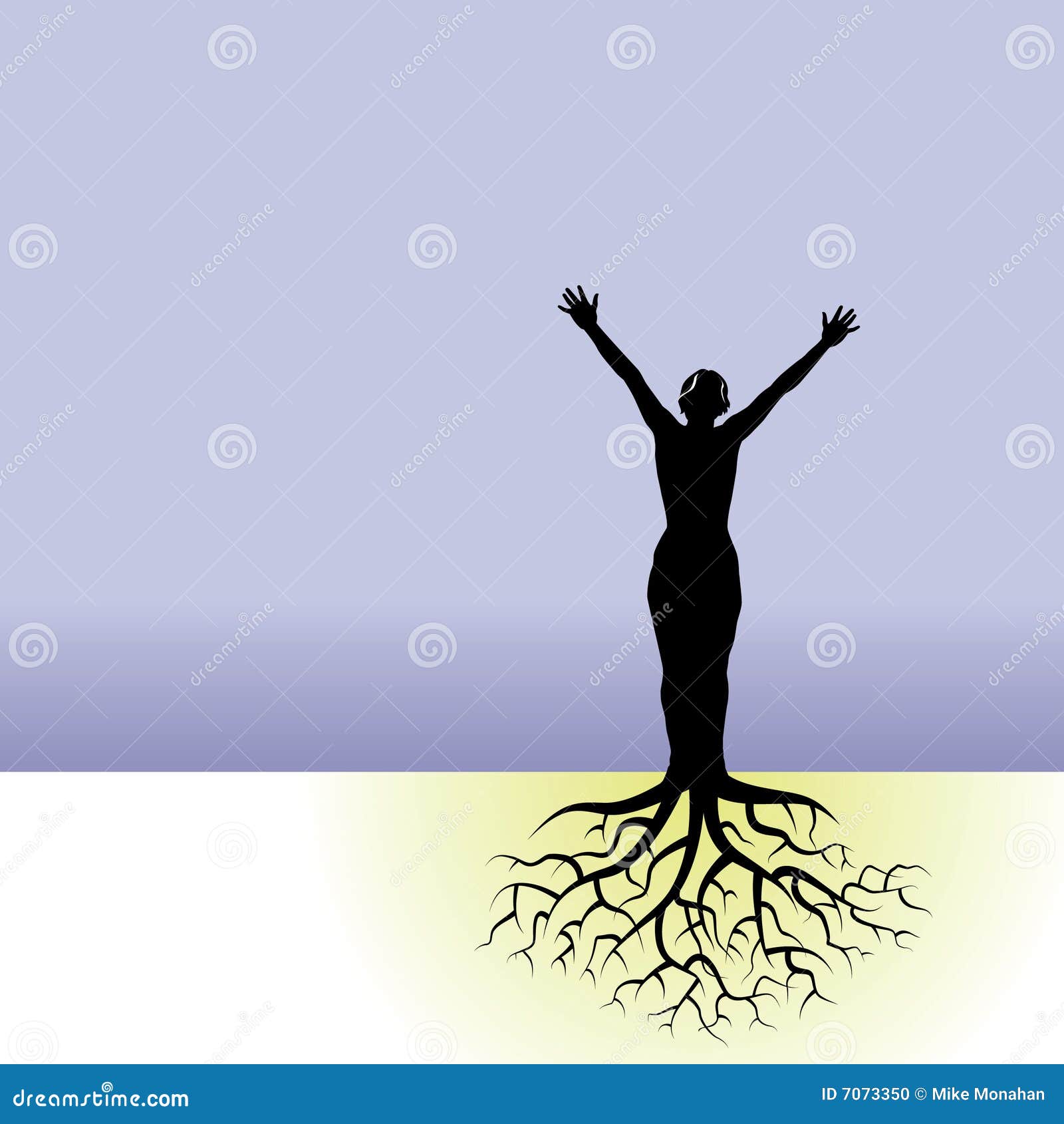 Person with tree roots stock vector. Illustration of intertwine - 7073350