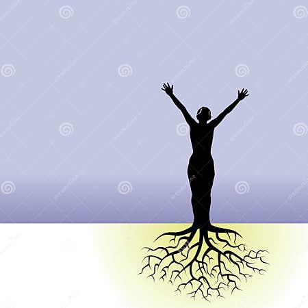 Person with tree roots stock vector. Illustration of intertwine - 7073350