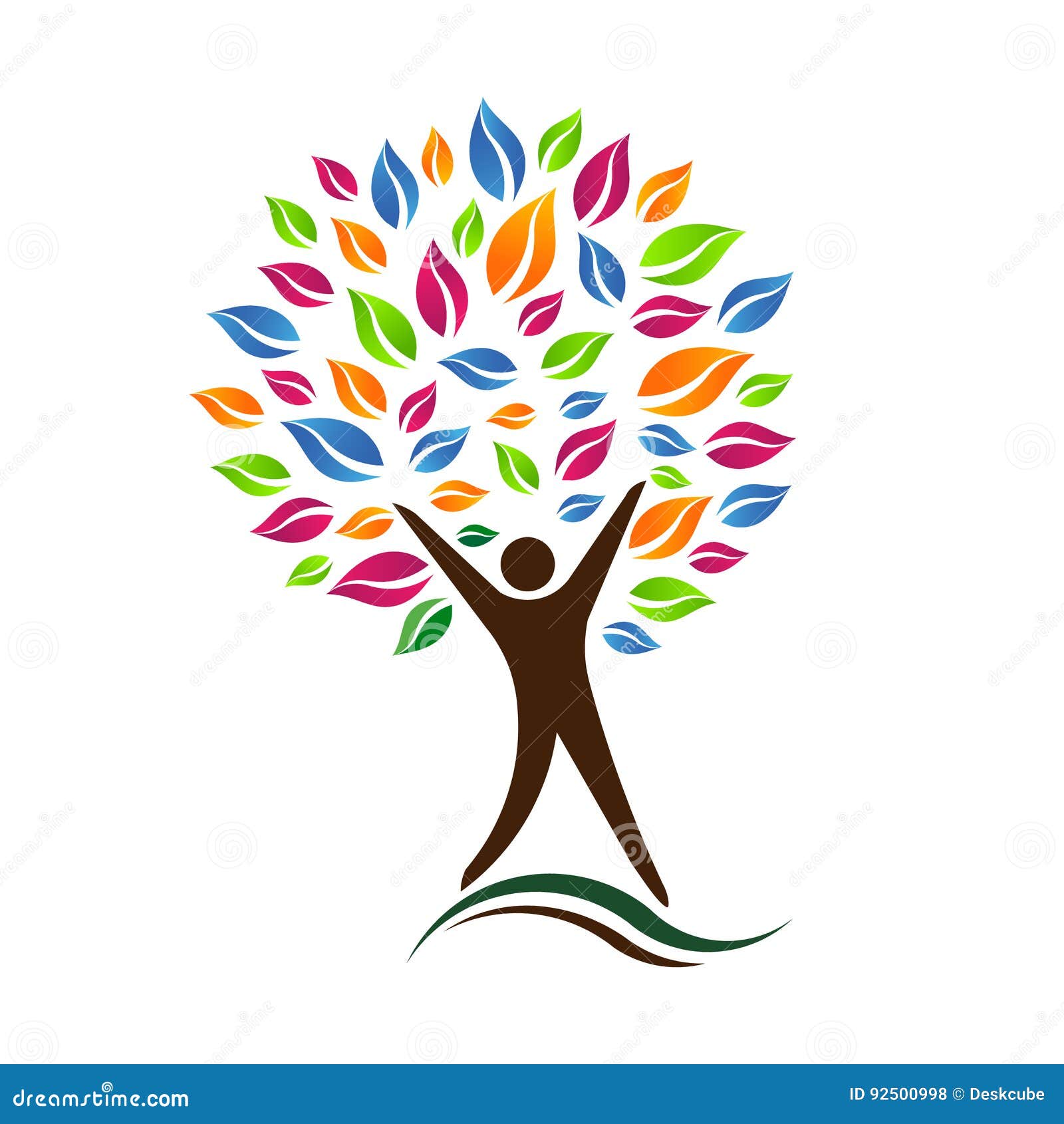 Person As Tree And Circle Logo, Person As Tree And Circle, Person As ...