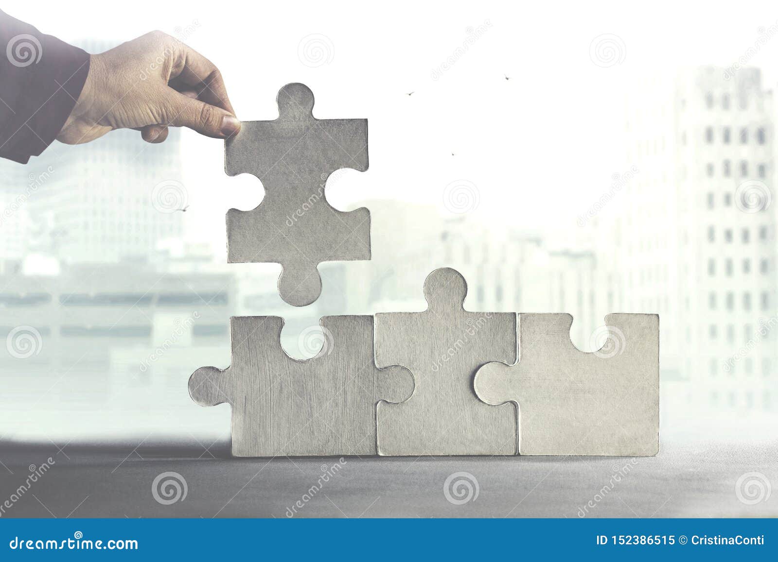 Person Tries To Successfully Solve a Puzzle Stock Image - Image of ...