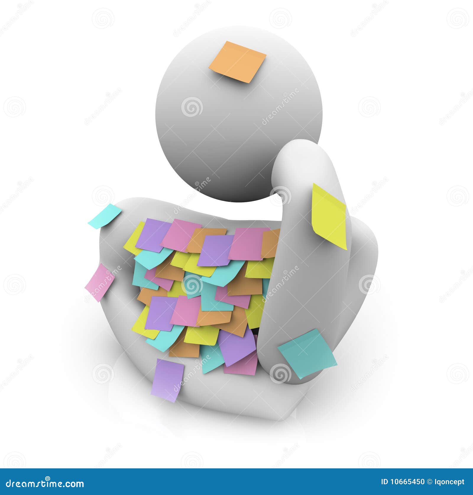 Person Trying To Remember - Sticky Notes Stock Illustration ...