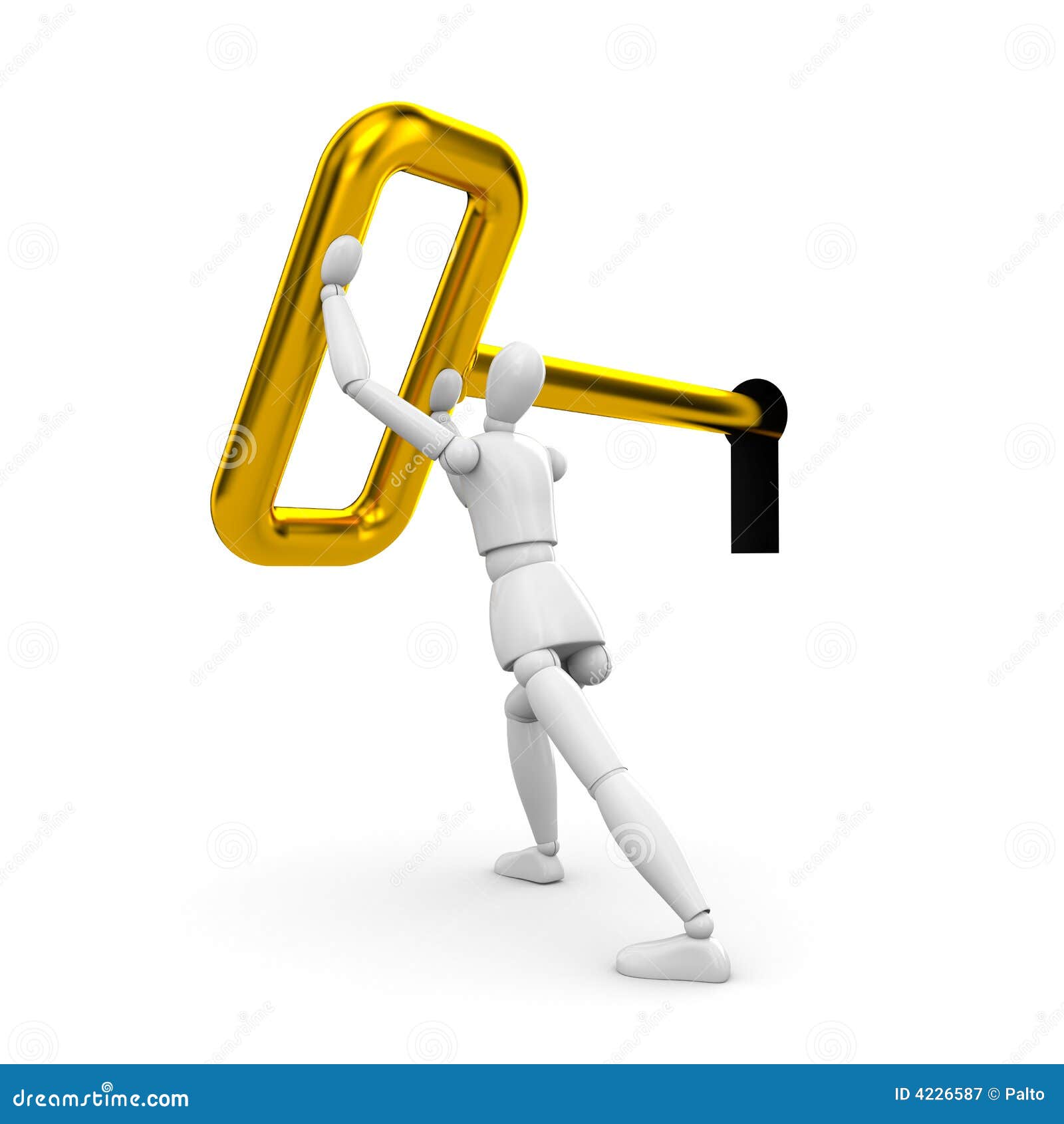 The person turns a key stock illustration. Illustration of opportunity ...