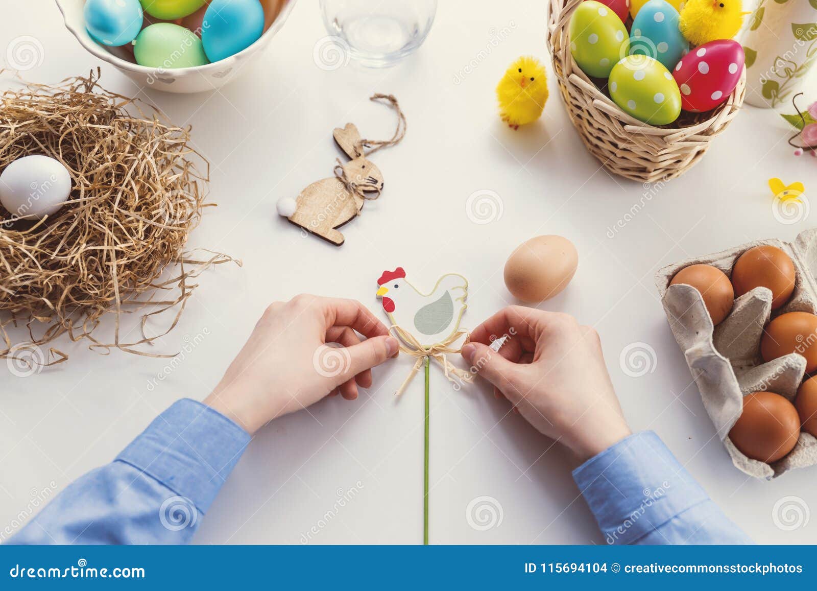 Person Tying Knot On Chicken Decor Picture. Image: 115694104