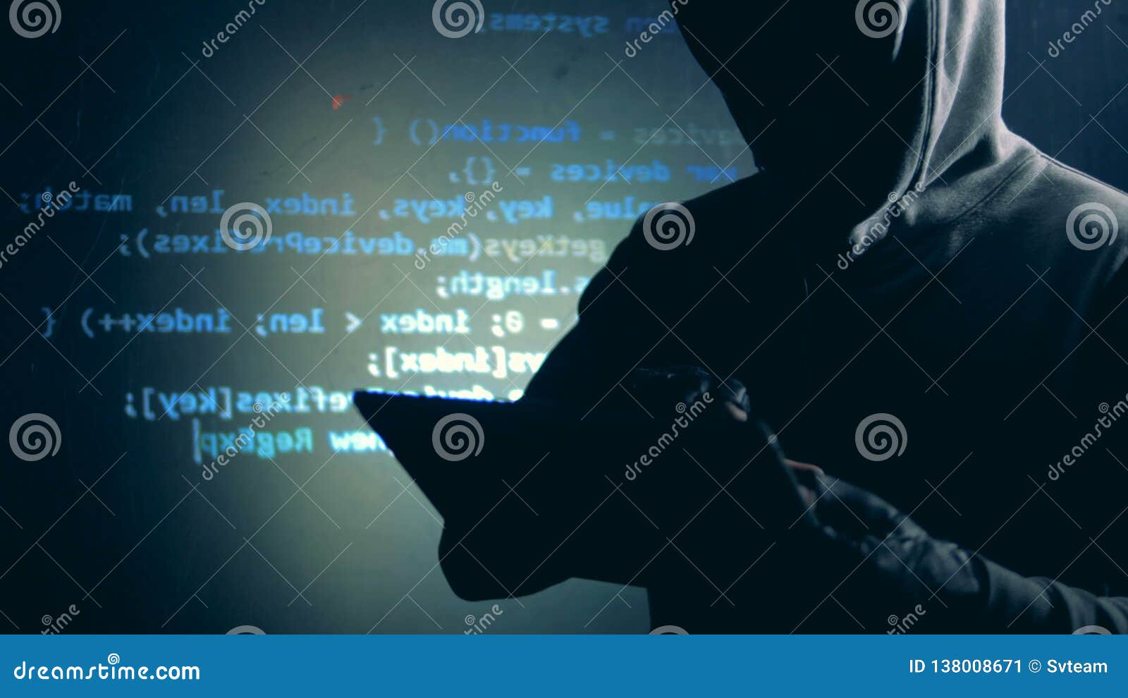 Man Works with a Tablet, Hacking System, Close Up. Stock Video - Video ...