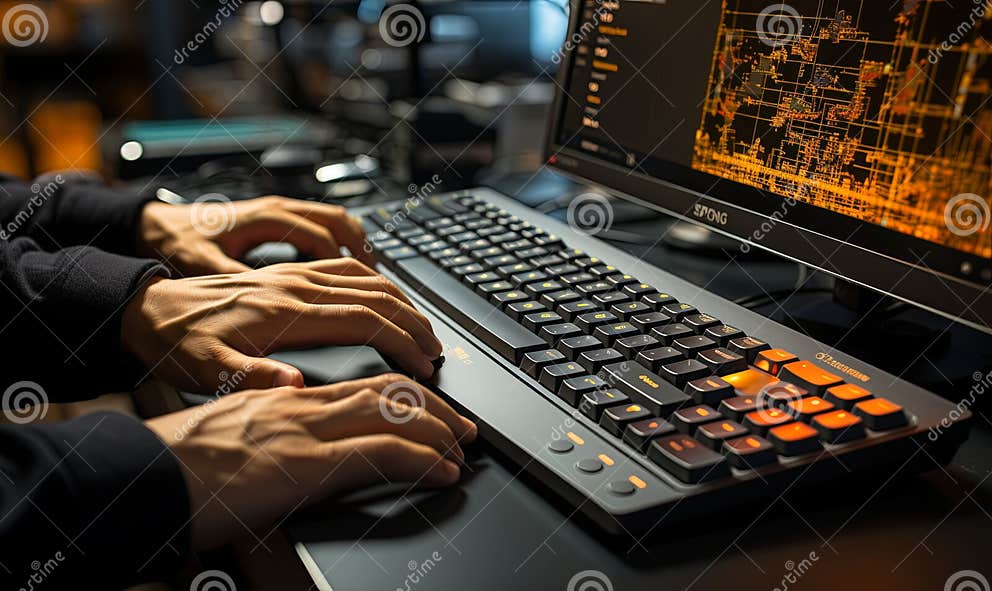 Person Typing on Computer Keyboard Stock Image - Image of keyboard ...