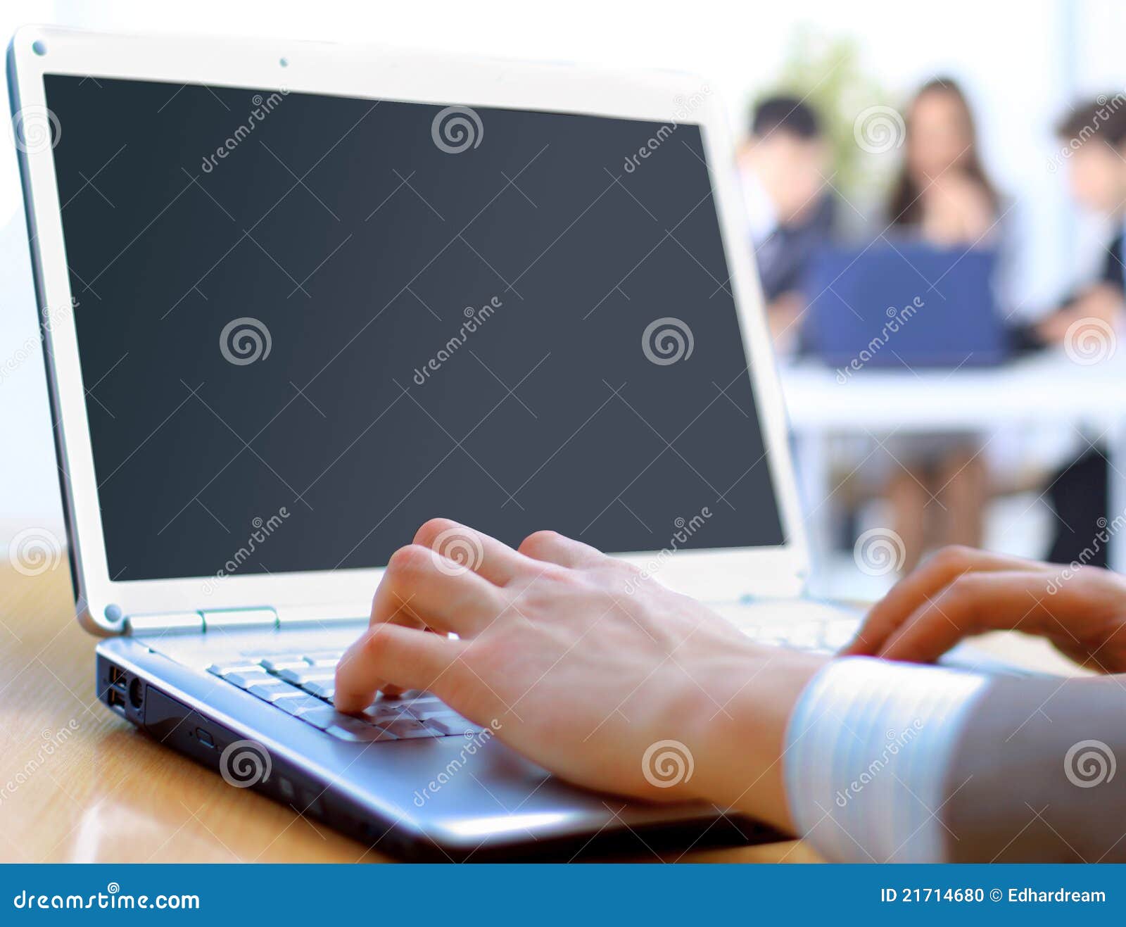 Person Typing on a Modern Laptop in Stock Photo - Image of electricity ...