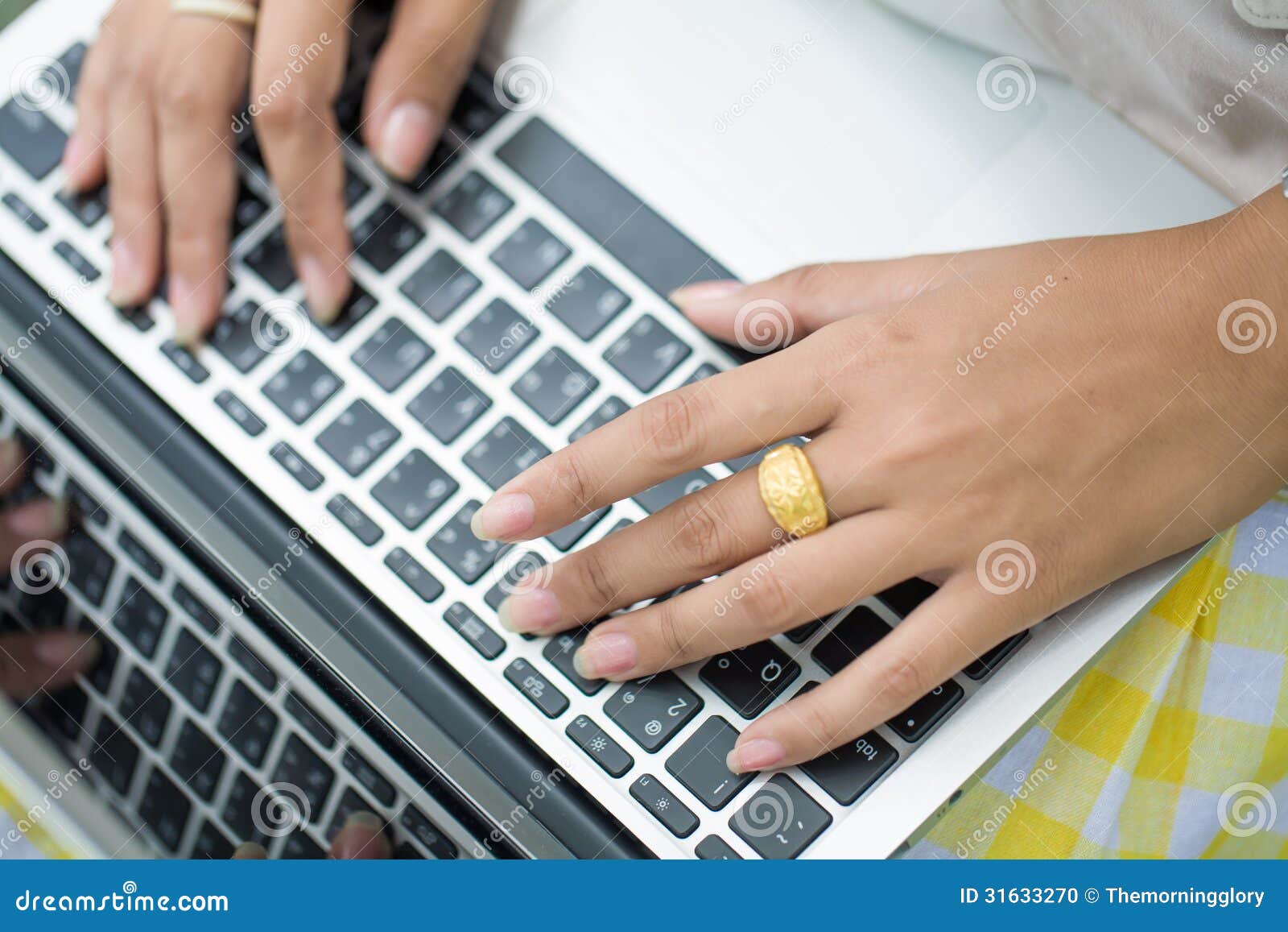 Person Typing on a Modern Laptop on Park Stock Photo - Image of ...