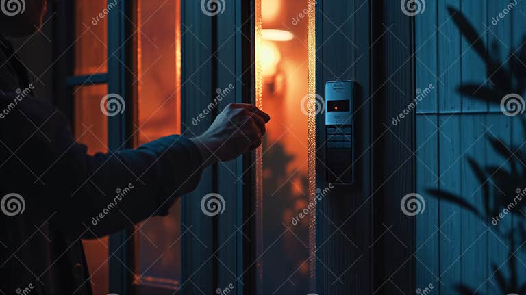 Person Typing in a Security Code To Unlock a Door, AI-generated. Stock ...