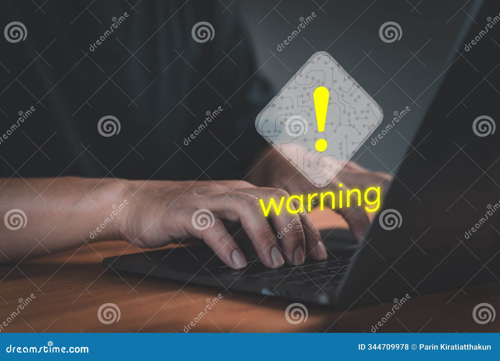 Caution Warning Sign Indicates A Potential Error Danger In The Digital ...