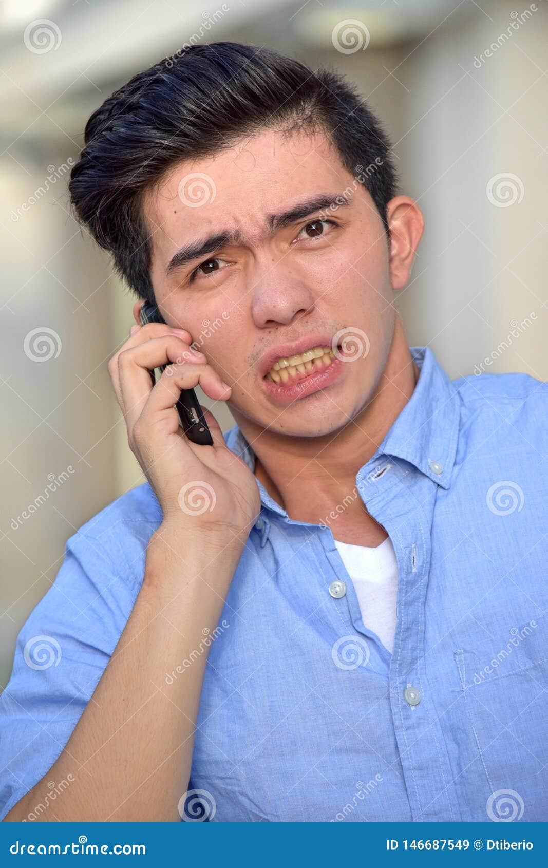 Person Using Cell Phone and Unhappy Stock Image - Image of sadness ...