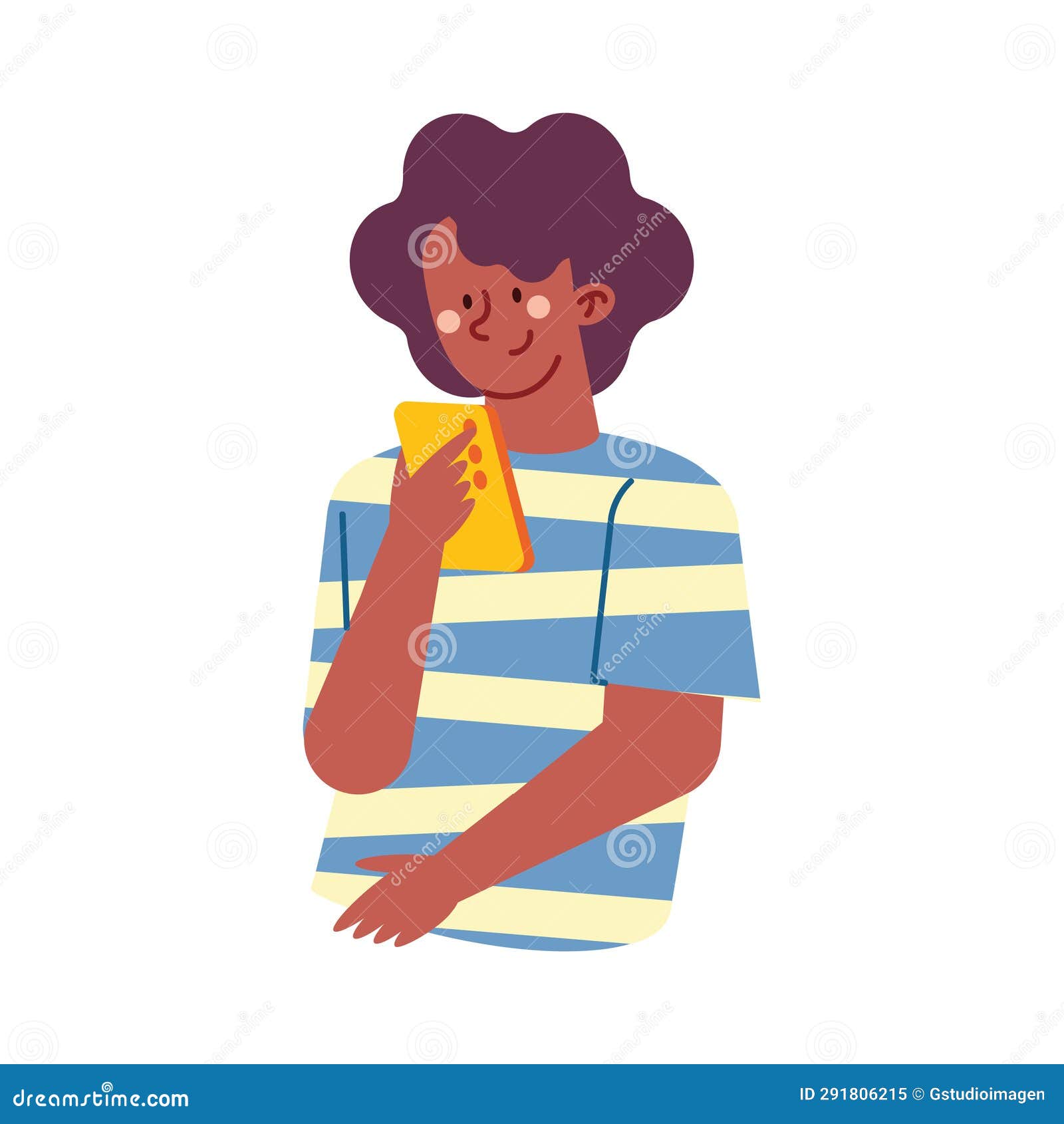 Person Using Cellphone Illustration Stock Image - Image of vector ...