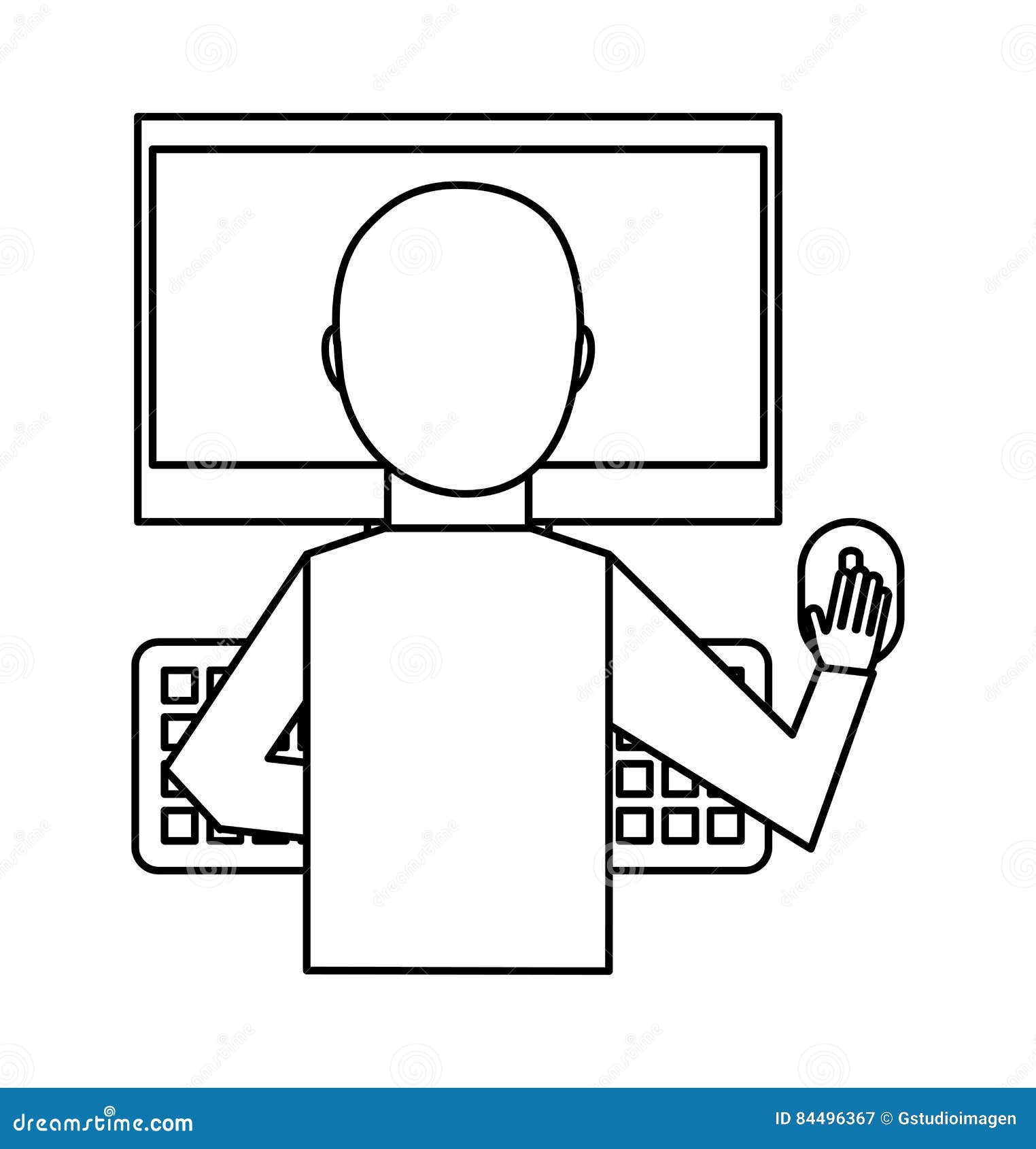 Person using computer icon stock illustration. Illustration of isolated ...