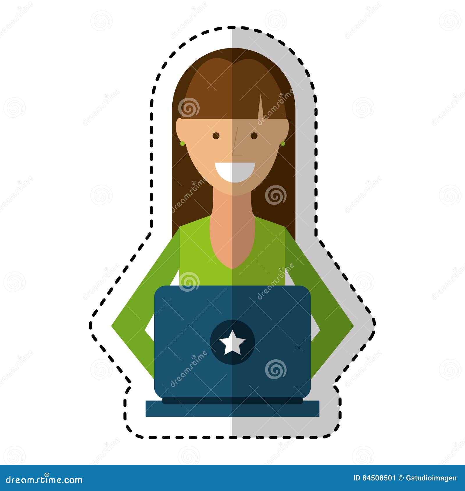 Person using computer icon stock illustration. Illustration of looking ...