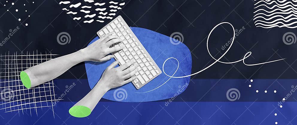 Person Using a Computer Keyboard Stock Photo - Image of minimal, dark ...