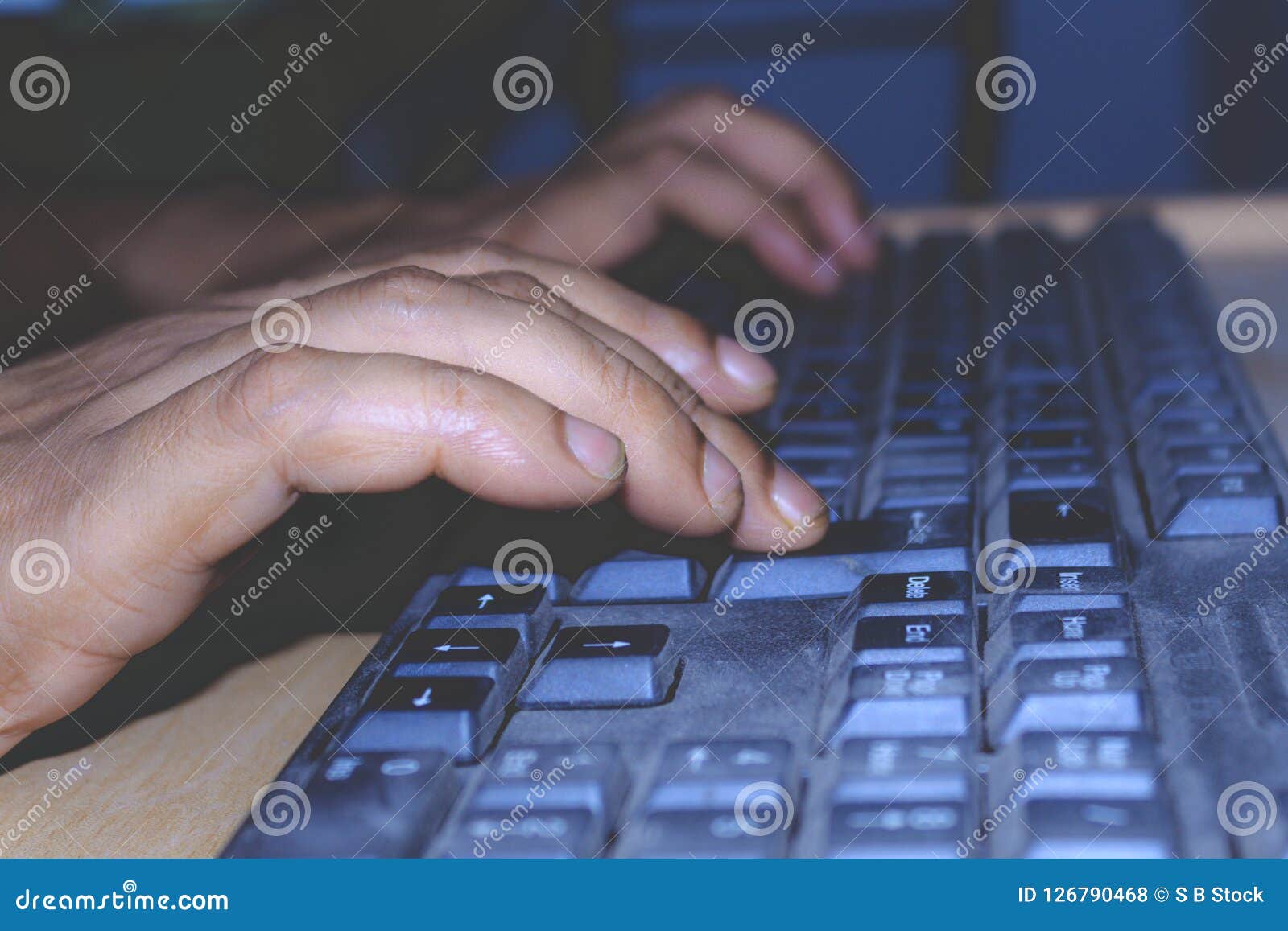 A Person Using a Computer Keyboard. Stock Photo - Image of hand, gadget ...