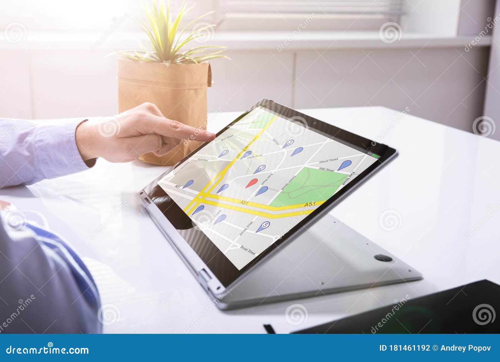 Person Using GPS Service on Digital Laptop Stock Photo - Image of ...