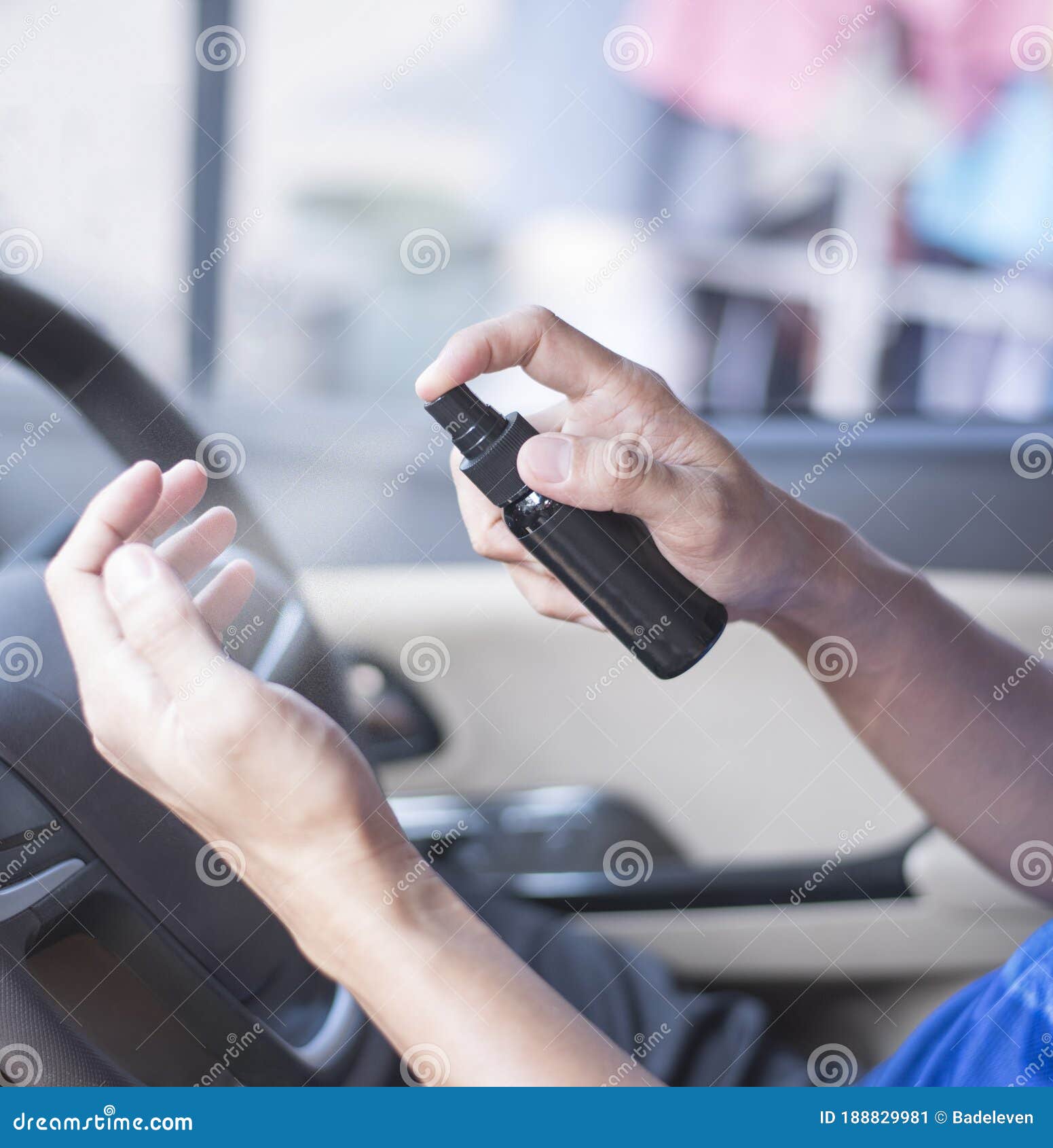A Person is Using Hand Sanitizer Sprayer Stock Image - Image of ...
