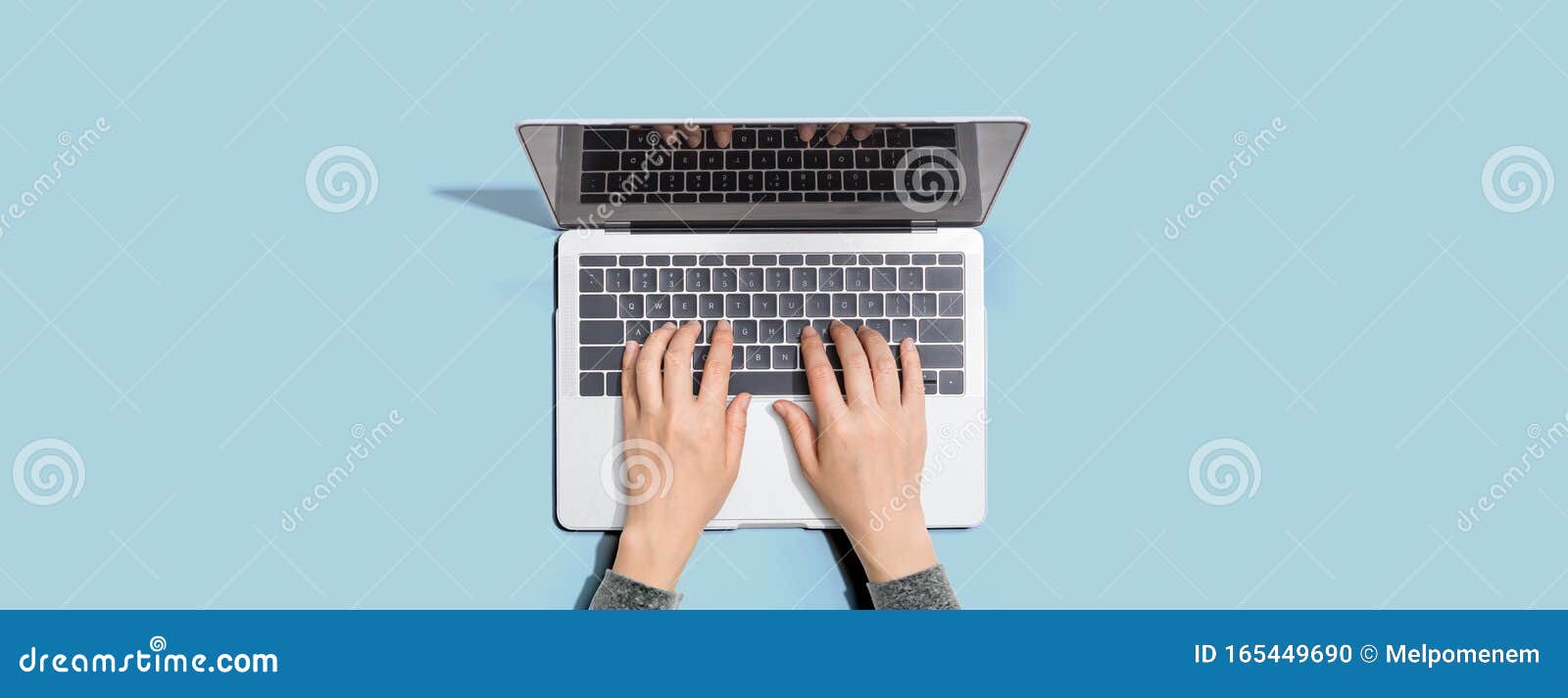 Person Using a Laptop Computer Stock Photo - Image of copyspace, hand ...