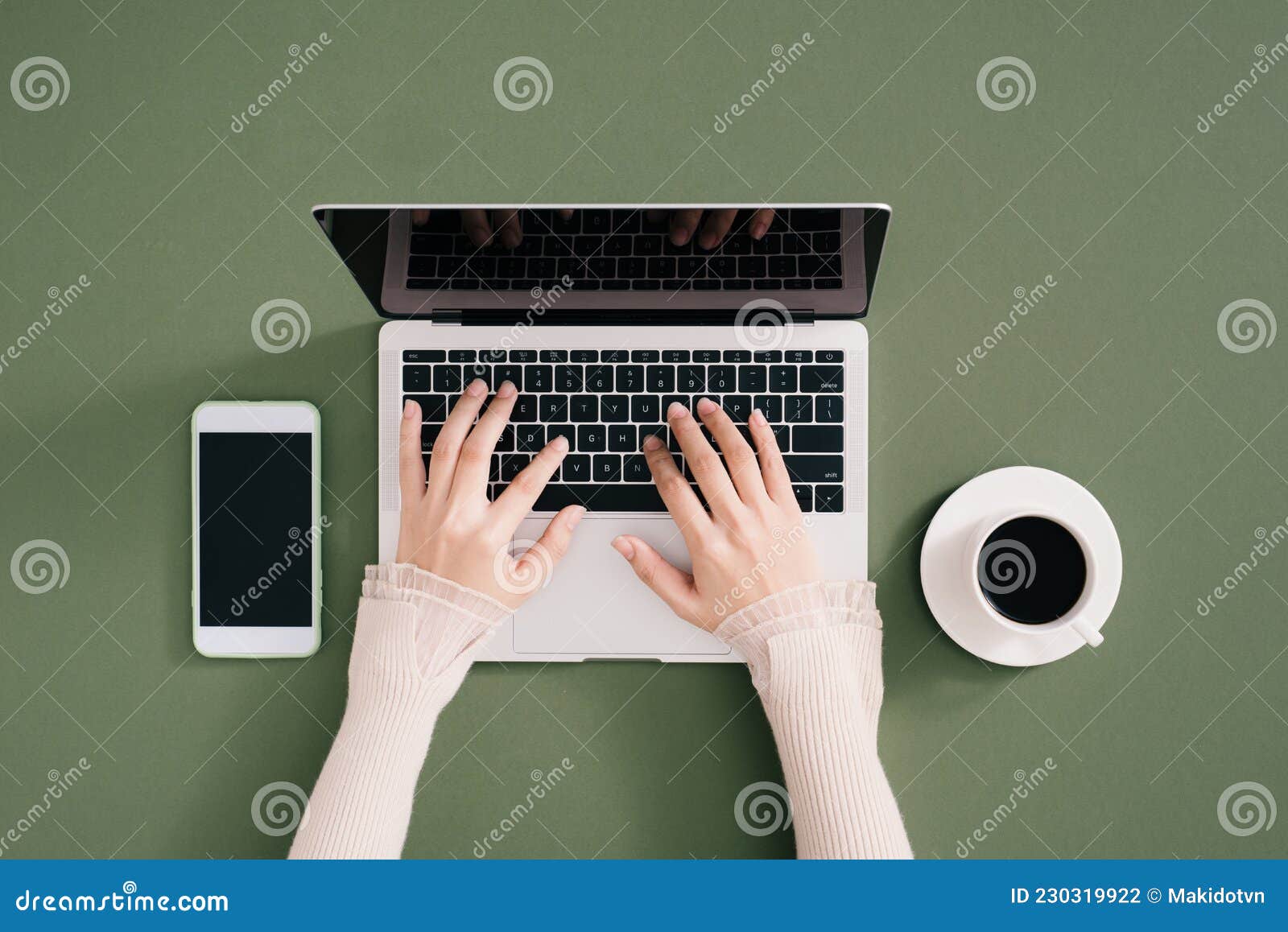 Person Using a Laptop Computer from Above Stock Photo - Image of ...