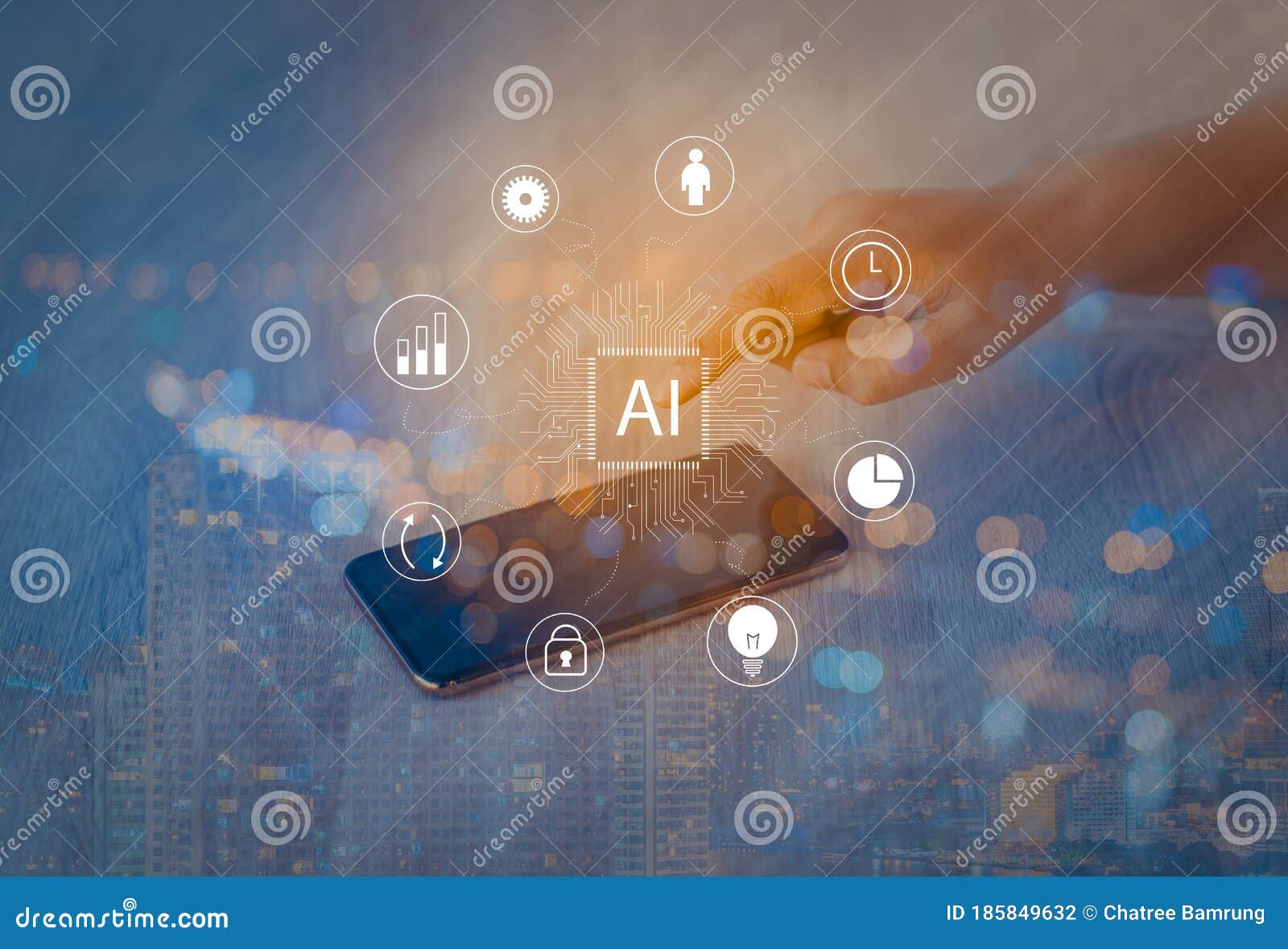 Person Using a Laptop Computer with Digital Transformation Change Stock ...