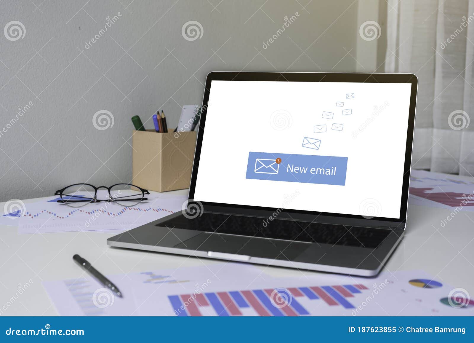 Person Using a Laptop Computer for Online Training Webinars. Stock ...