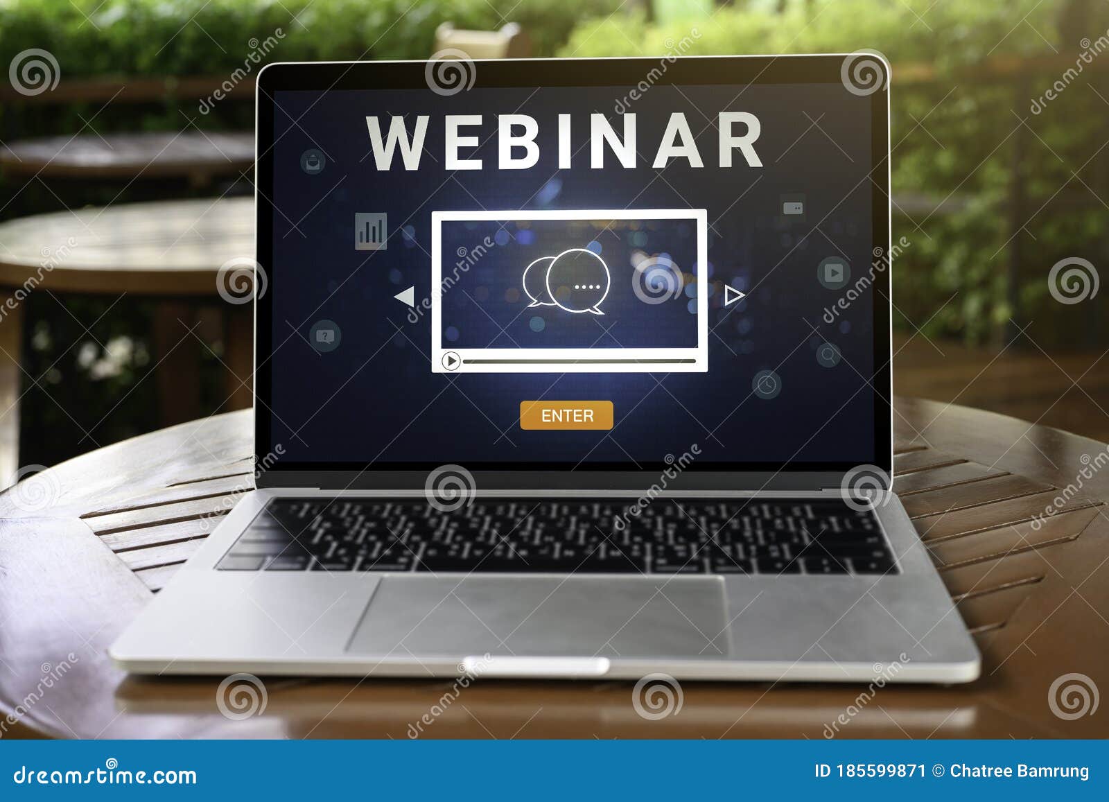 Person Using a Laptop Computer for Online Training Webinars. Stock ...