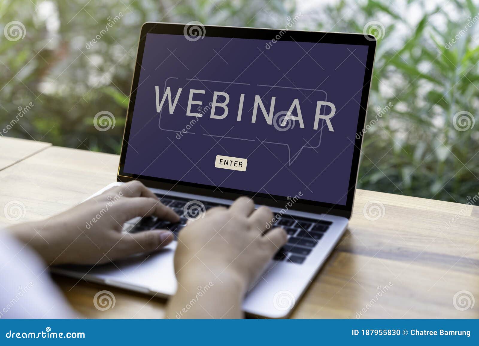 Person Using a Laptop Computer for Online Training Webinars. Stock ...