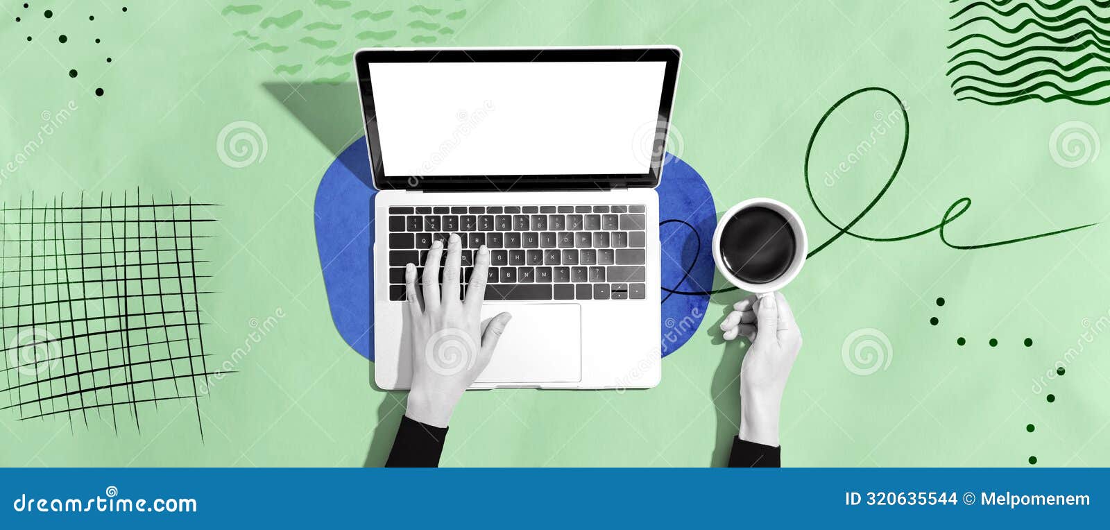 Person Using a Laptop Computer Stock Illustration - Illustration of ...