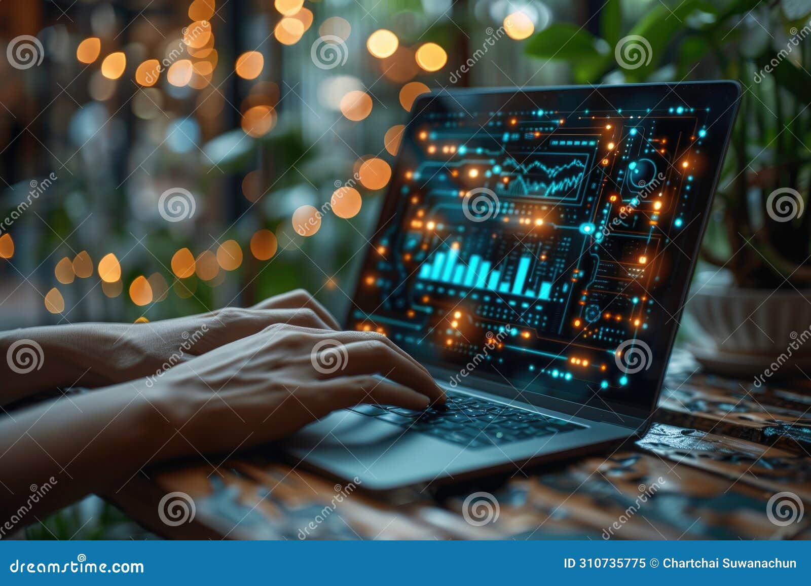 A Person is Using a Laptop To View Graphs and Charts by AI Generated ...