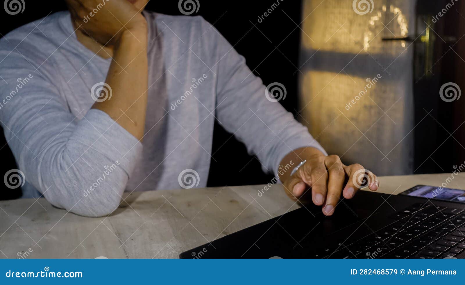 A Person Using a Laptop Typing on the Keyboard, Hard Worker. Stock ...