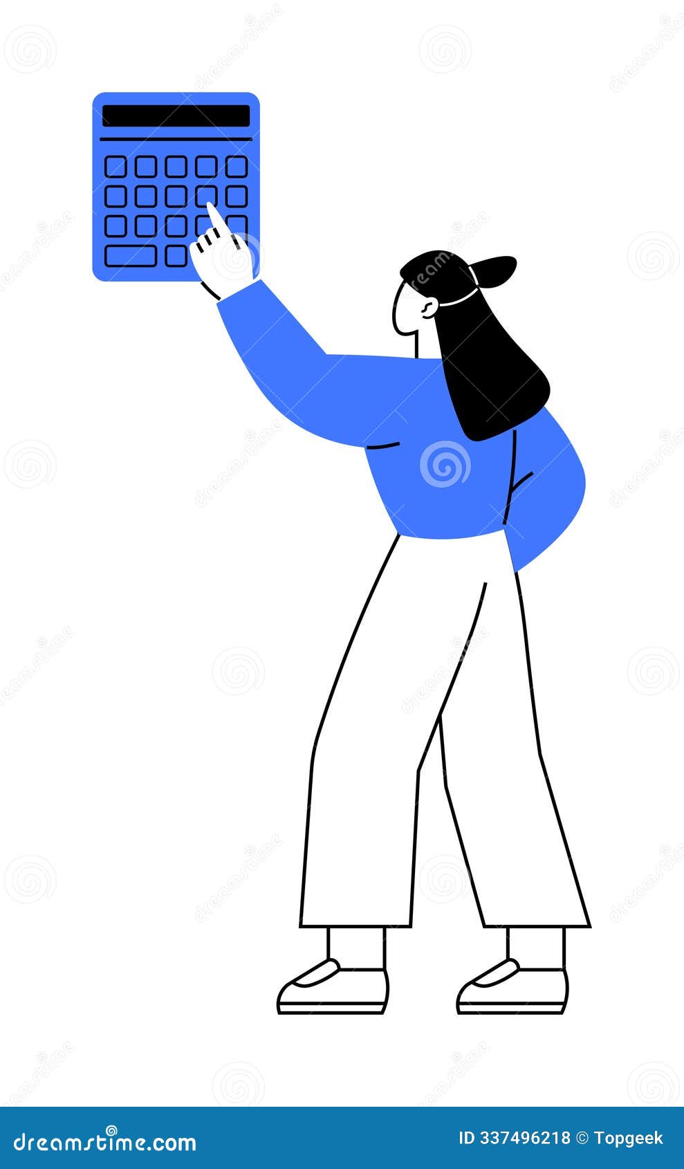 Person Using Large Calculator for Financial Calculations and Accounting ...