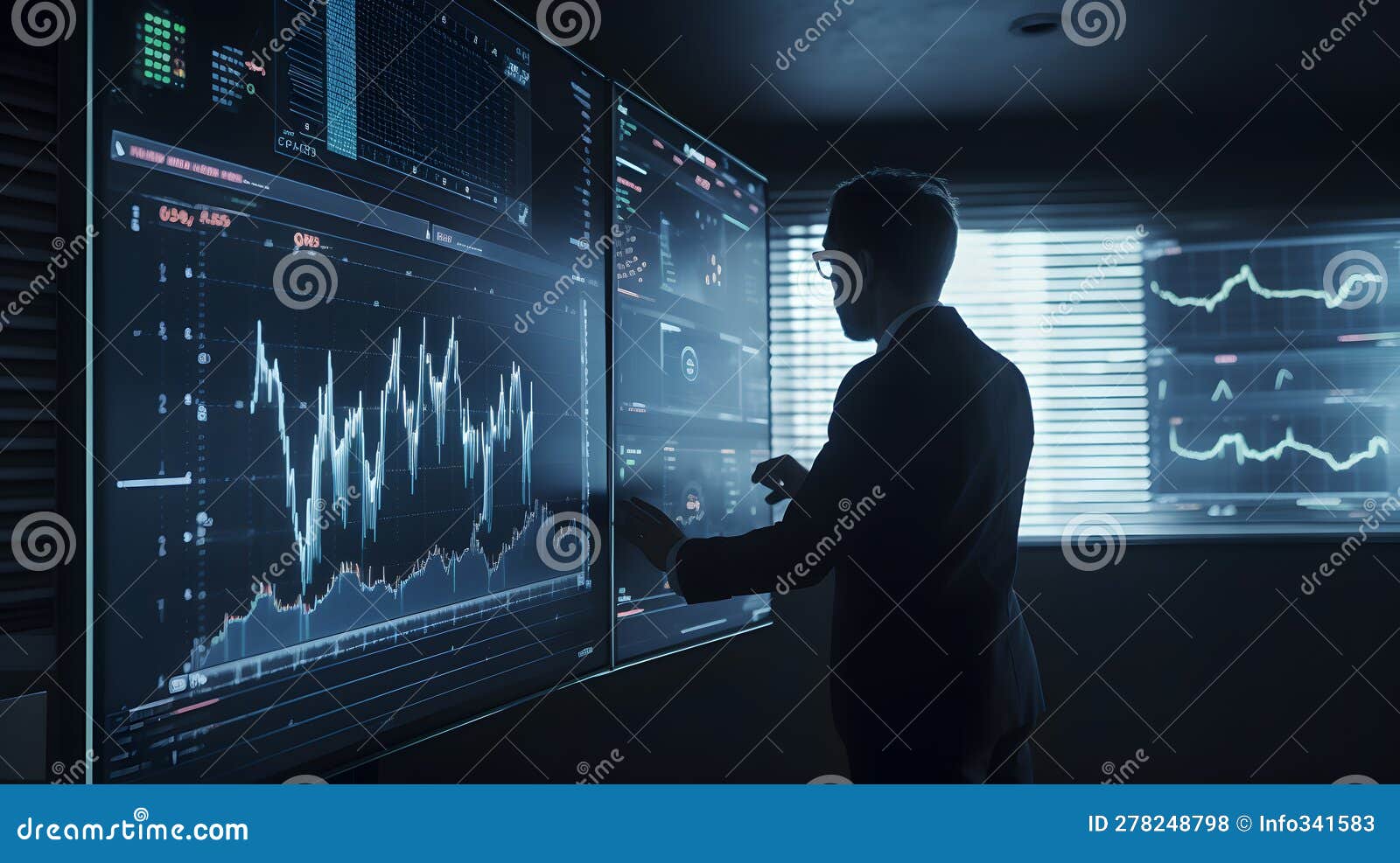 A Person Using a Machine Learning Algorithm To Analyze an Generative AI Stock Illustration ...