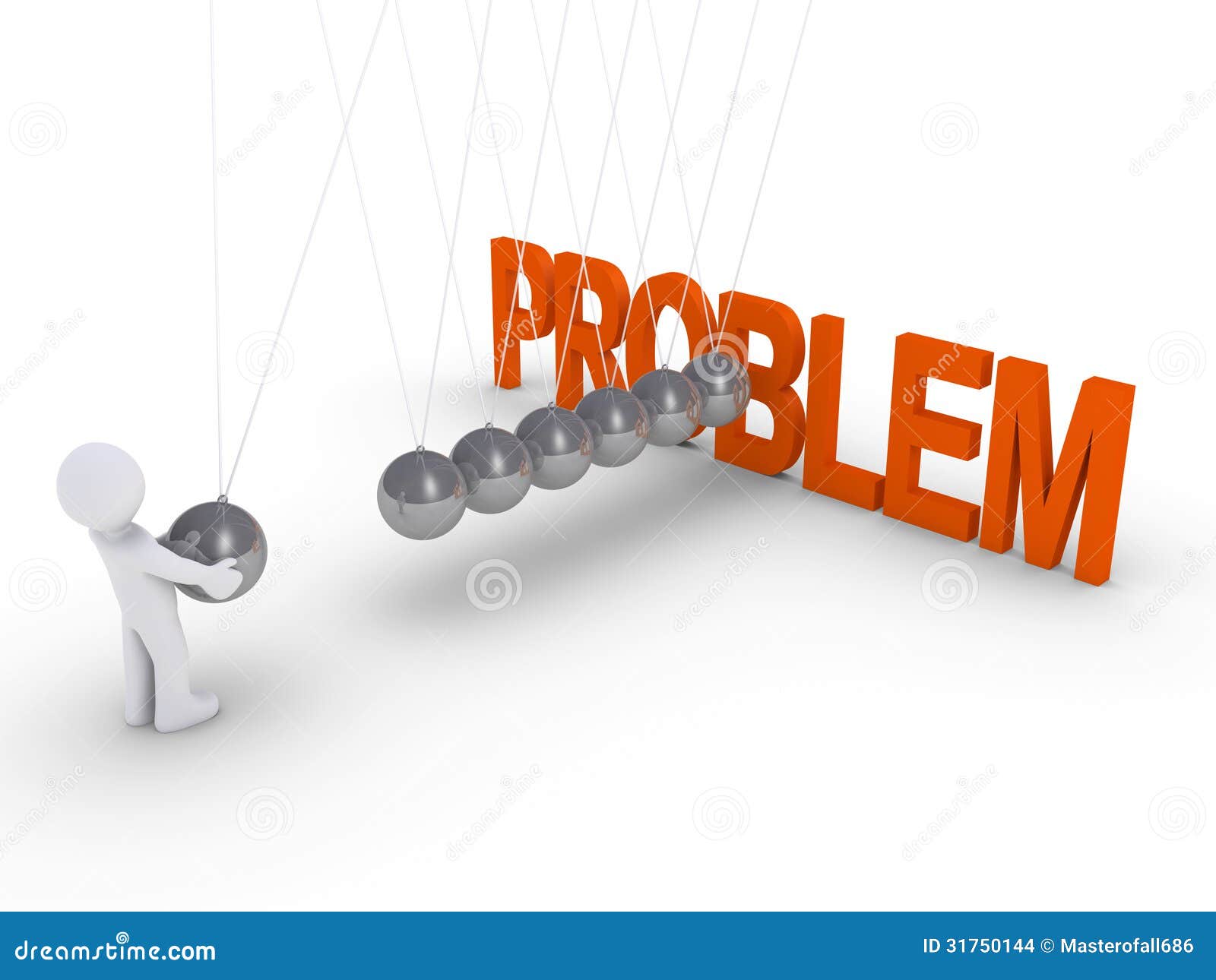 Person Using Newton S Cradle To Overcome Problem Stock Illustration ... Person Using Newton S Cradle To Overcome Problem Stock Illustration ...