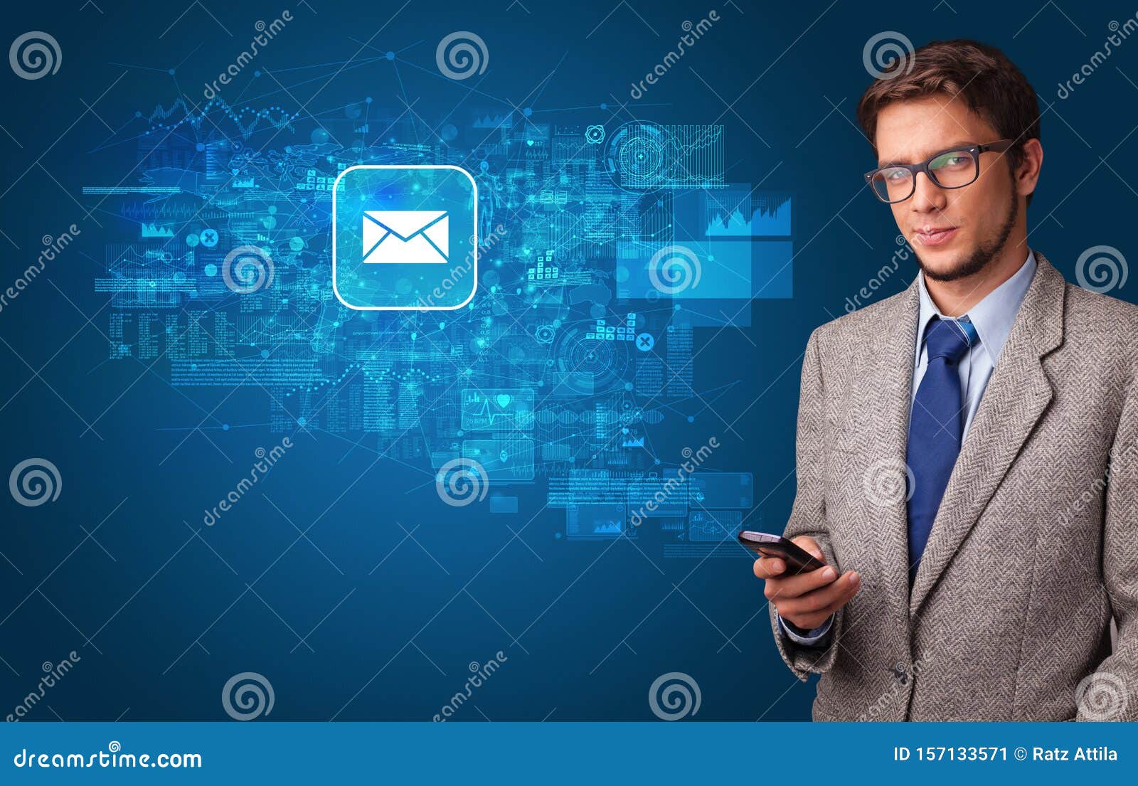 Person Using Phone with Mail Concept Stock Image - Image of life ...